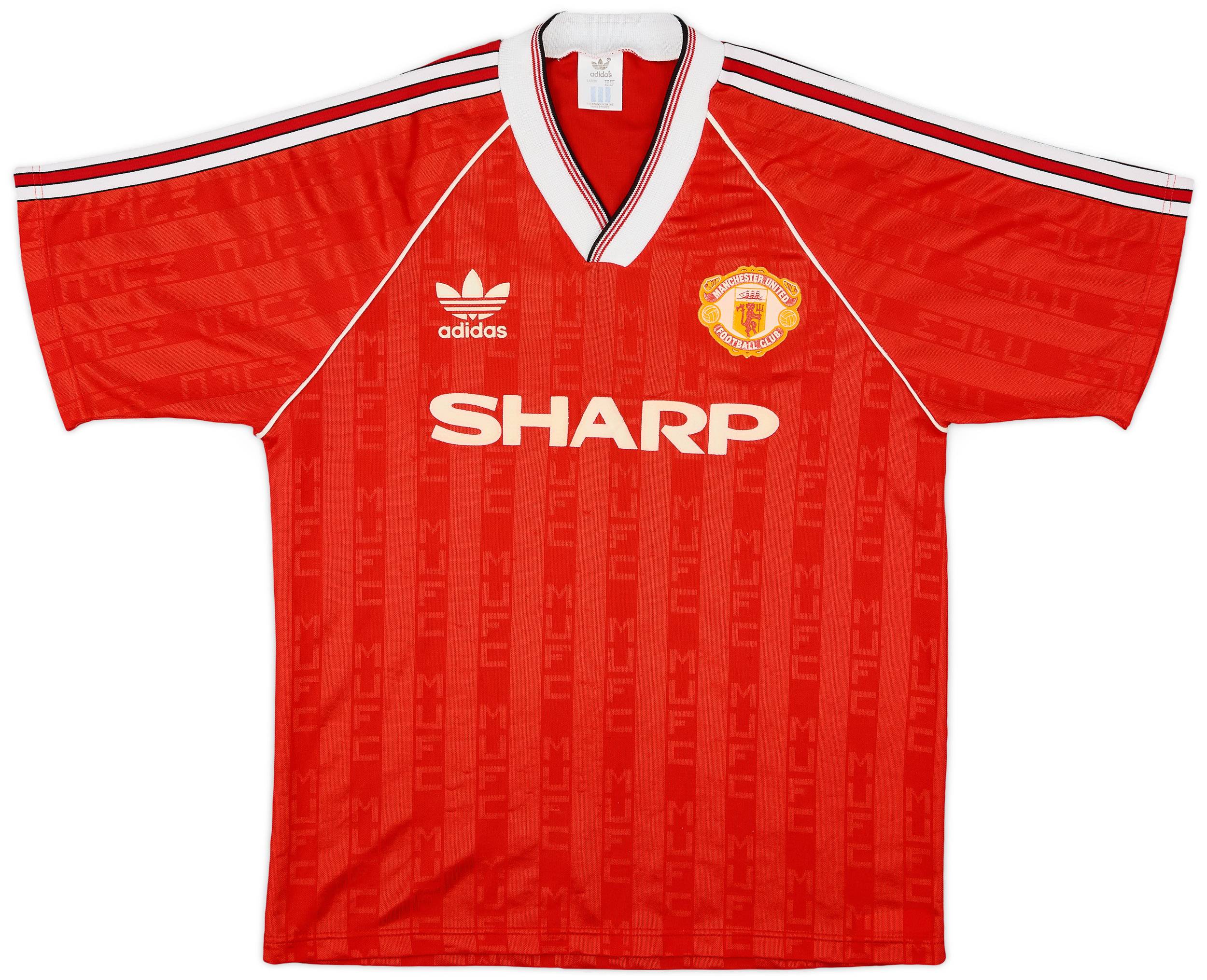 1988-90 Manchester United Home Shirt - 8/10 - (L)