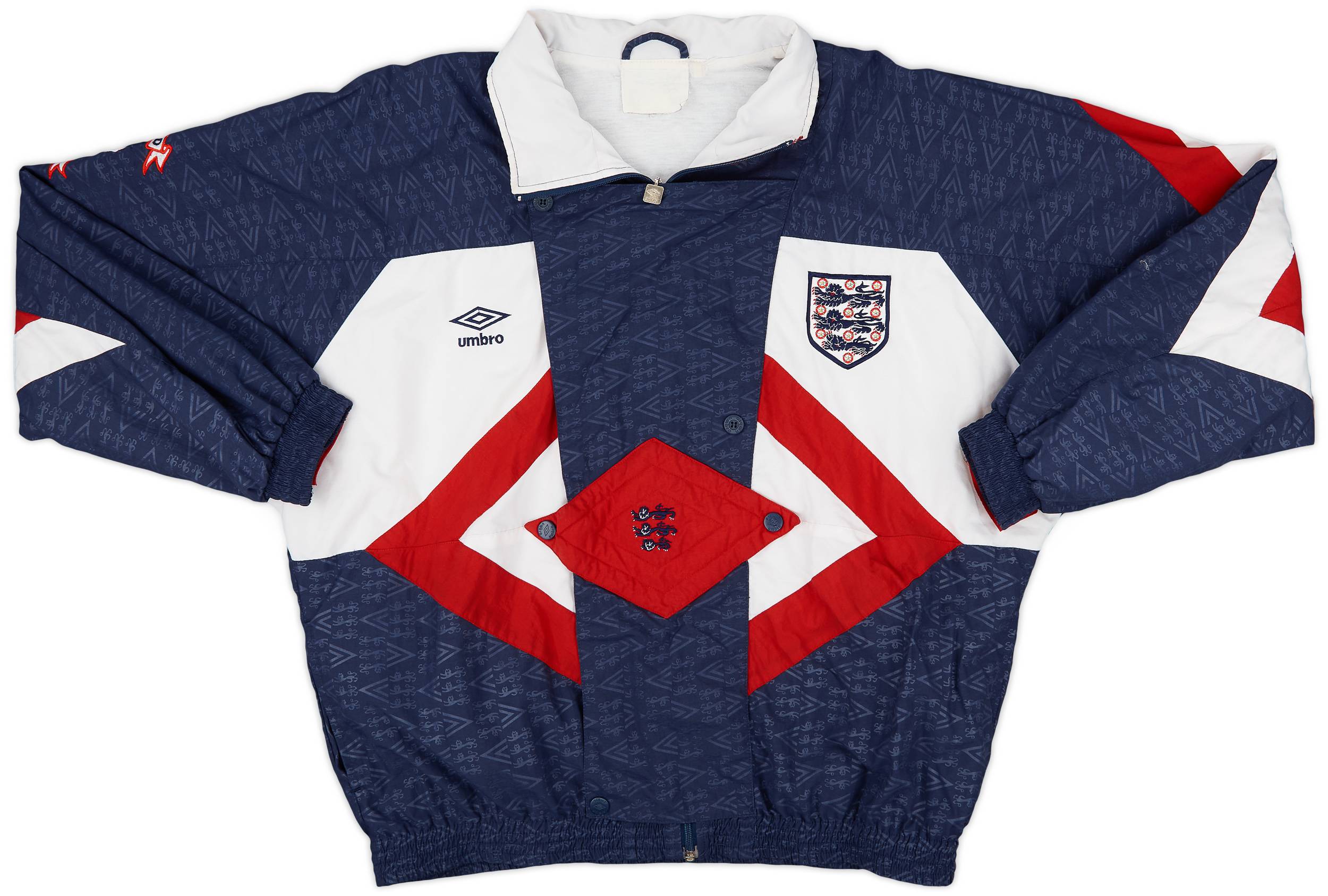 1990-92 England Umbro Track Jacket - 8/10 - (XL)
