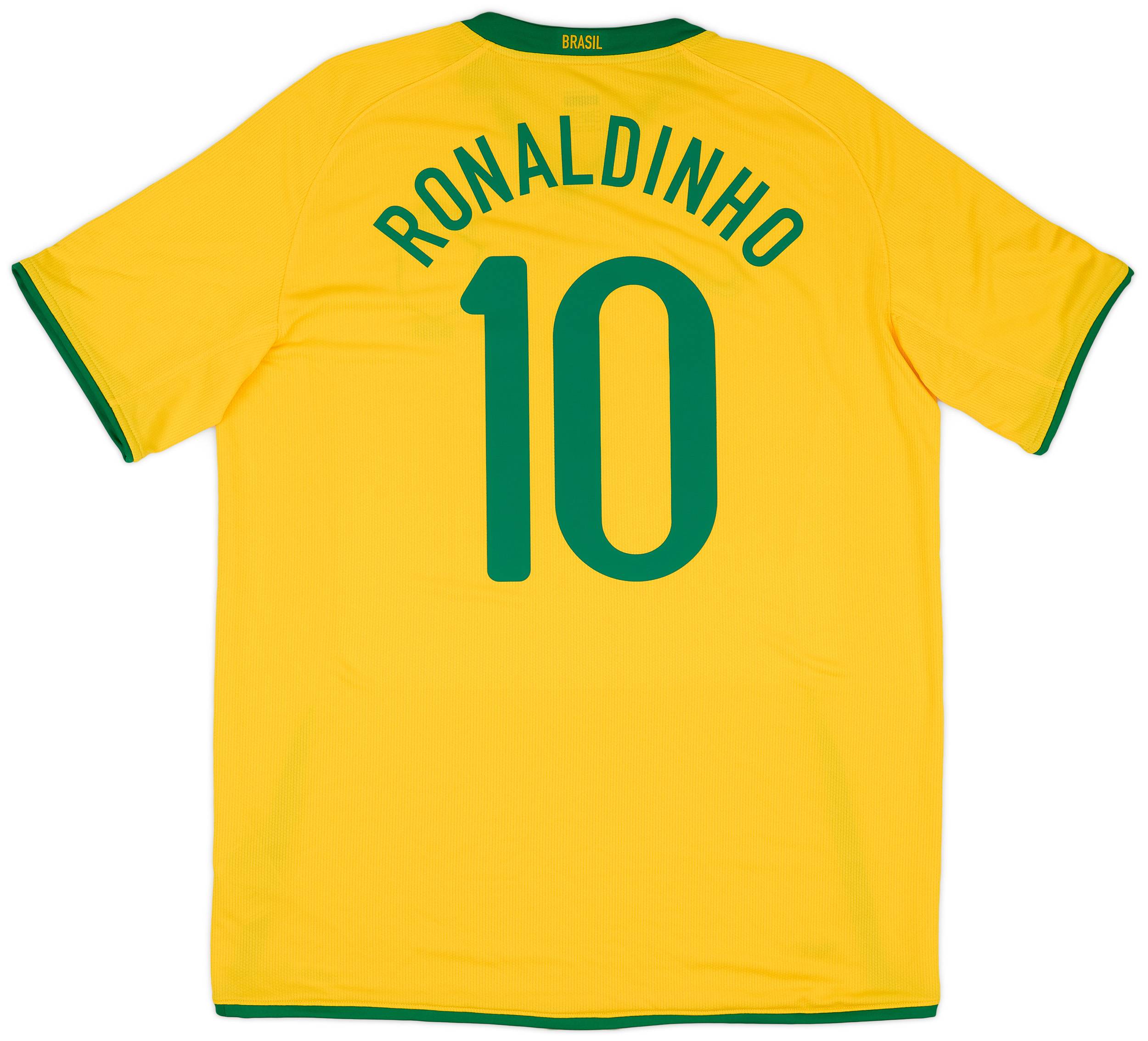 2008-10 Brazil Home Shirt Ronaldinho #10 - 9/10 - (L)