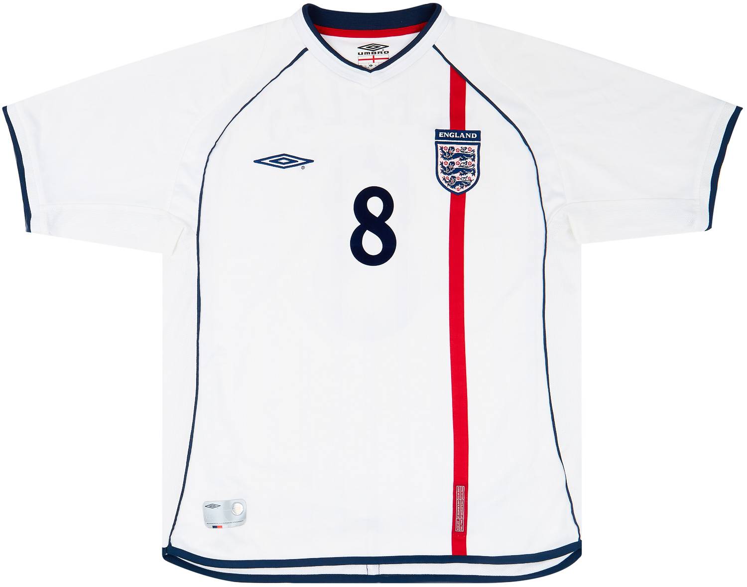 2001-03 England Home Shirt Scholes #8 - 8/10