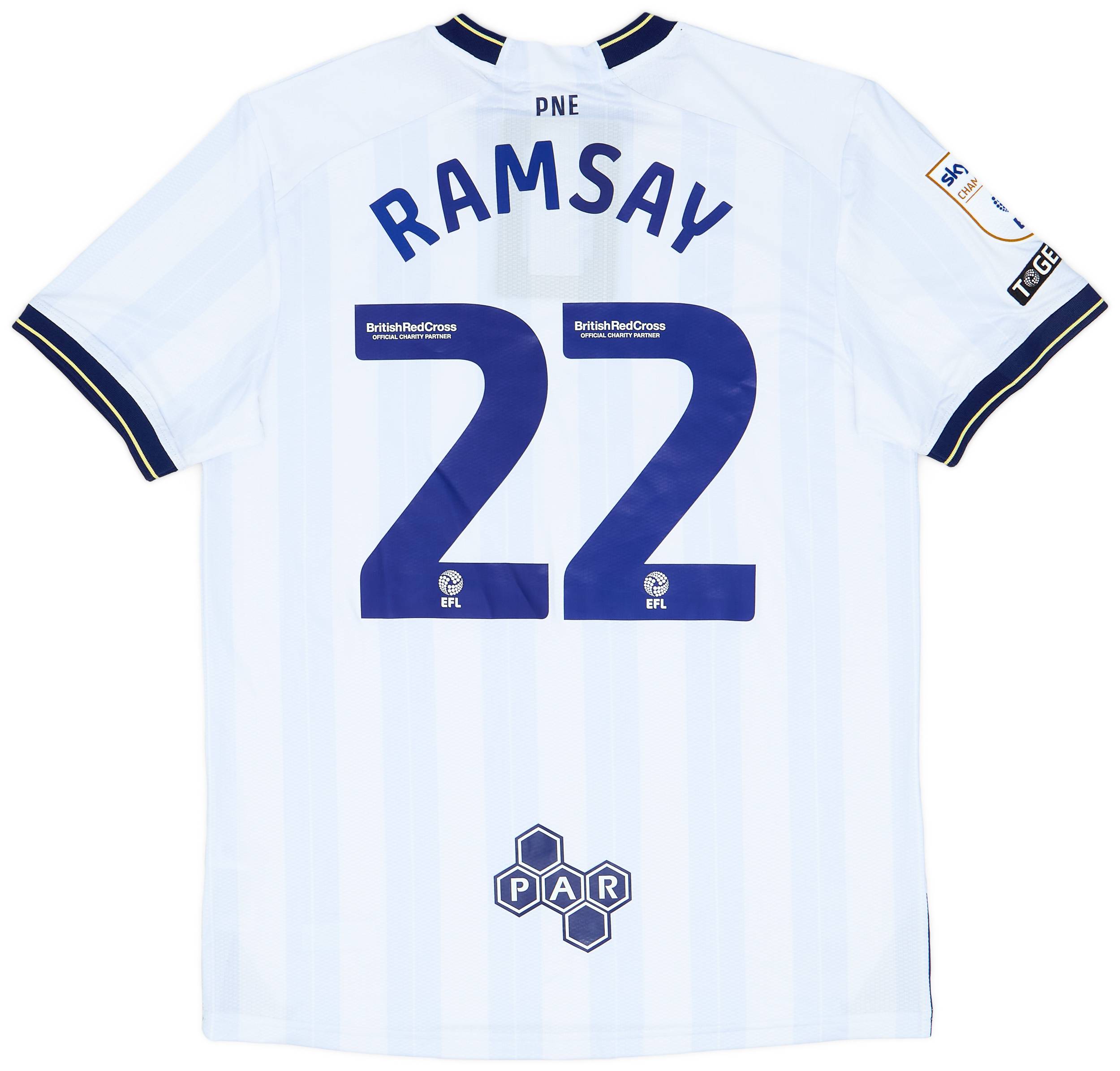 2023-24 Preston North End Match Issue Home Shirt Ramsay #22