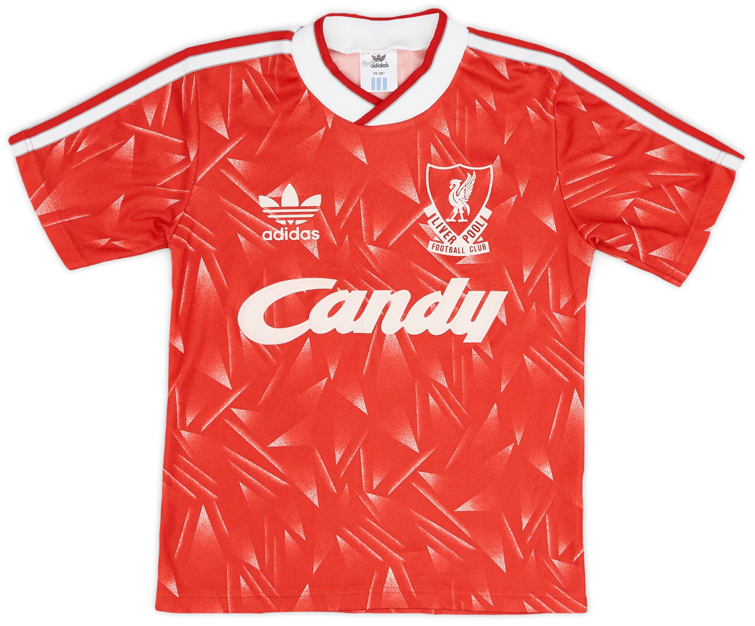 1989-91 Liverpool Home Shirt - 8/10 - (XS.Boys)