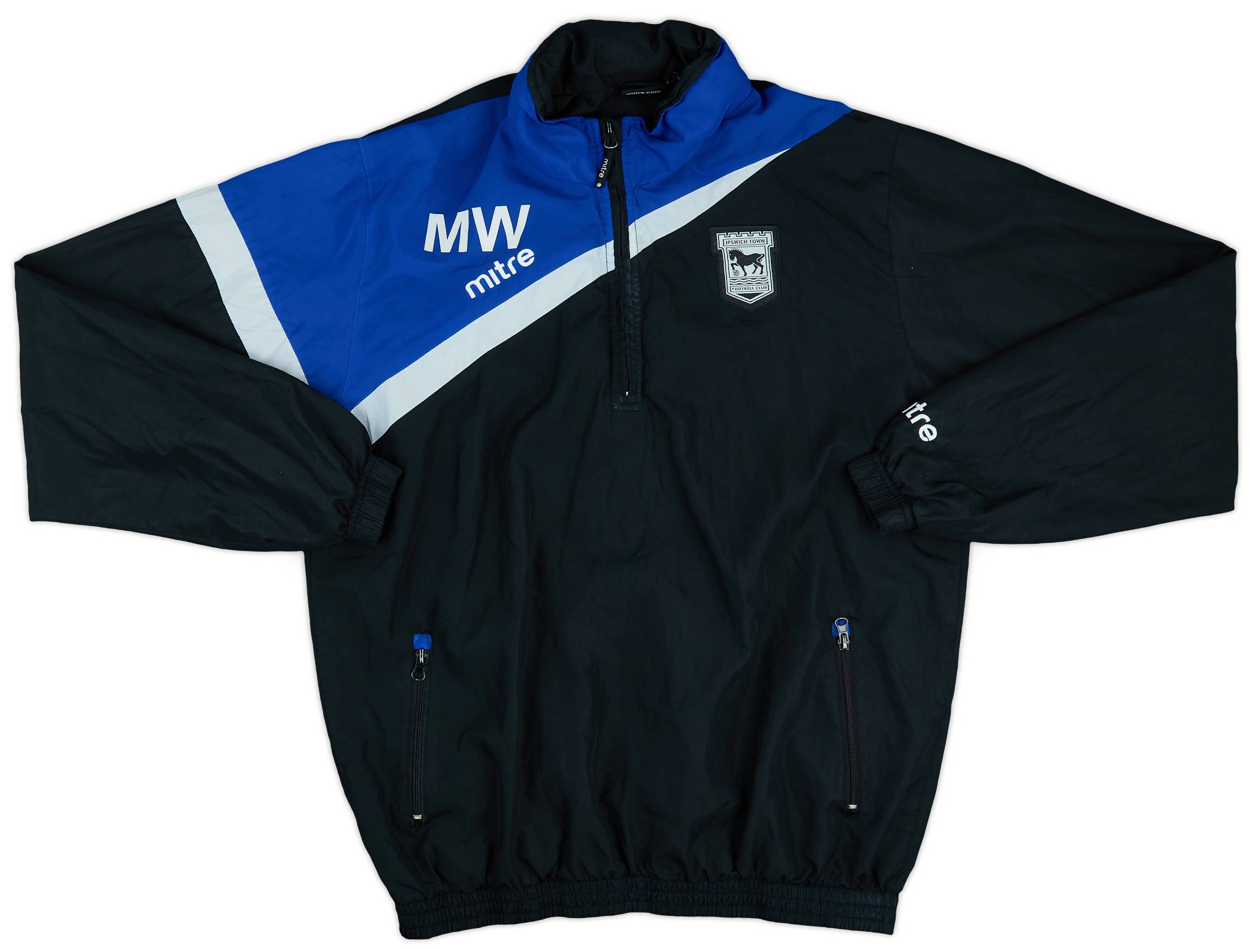 2008-09 Ipswich Mitre Staff Issue 1/4 Zip Drill Top 'MW' - 8/10 - (XL)