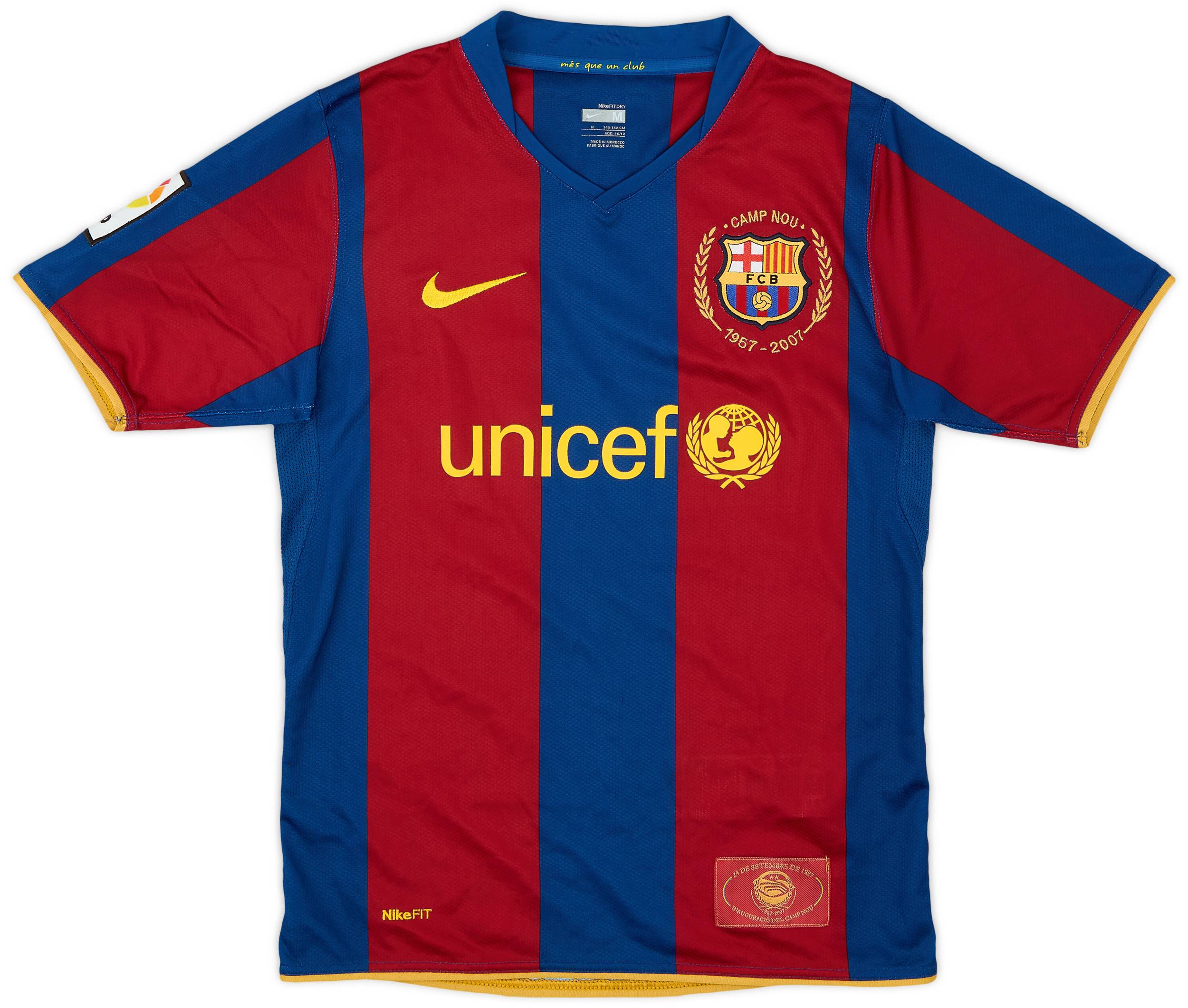 2007-08 Barcelona Home Shirt - 8/10 - (M.Boys)
