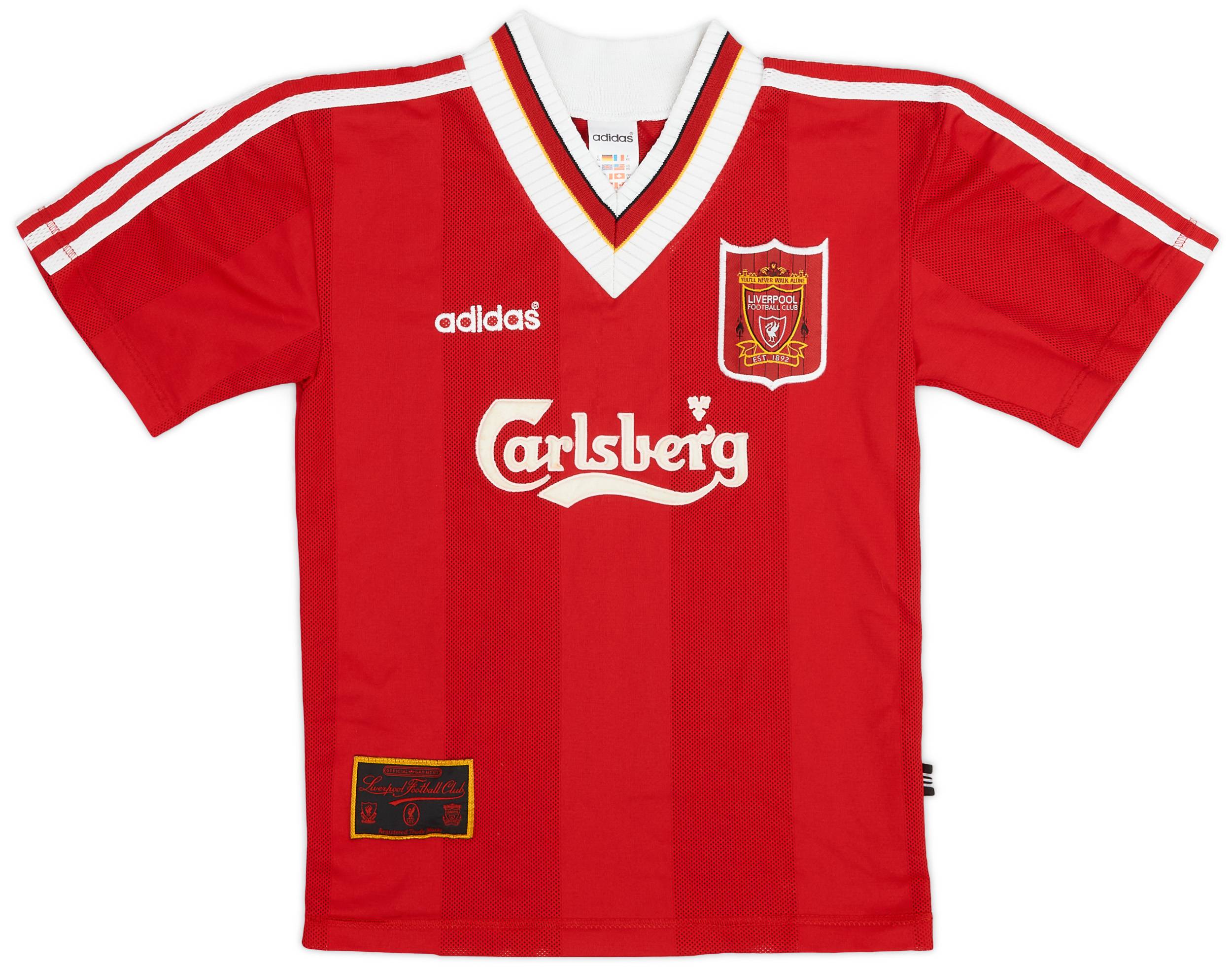1995-96 Liverpool Home Shirt - 8/10 - (XS.Boys)
