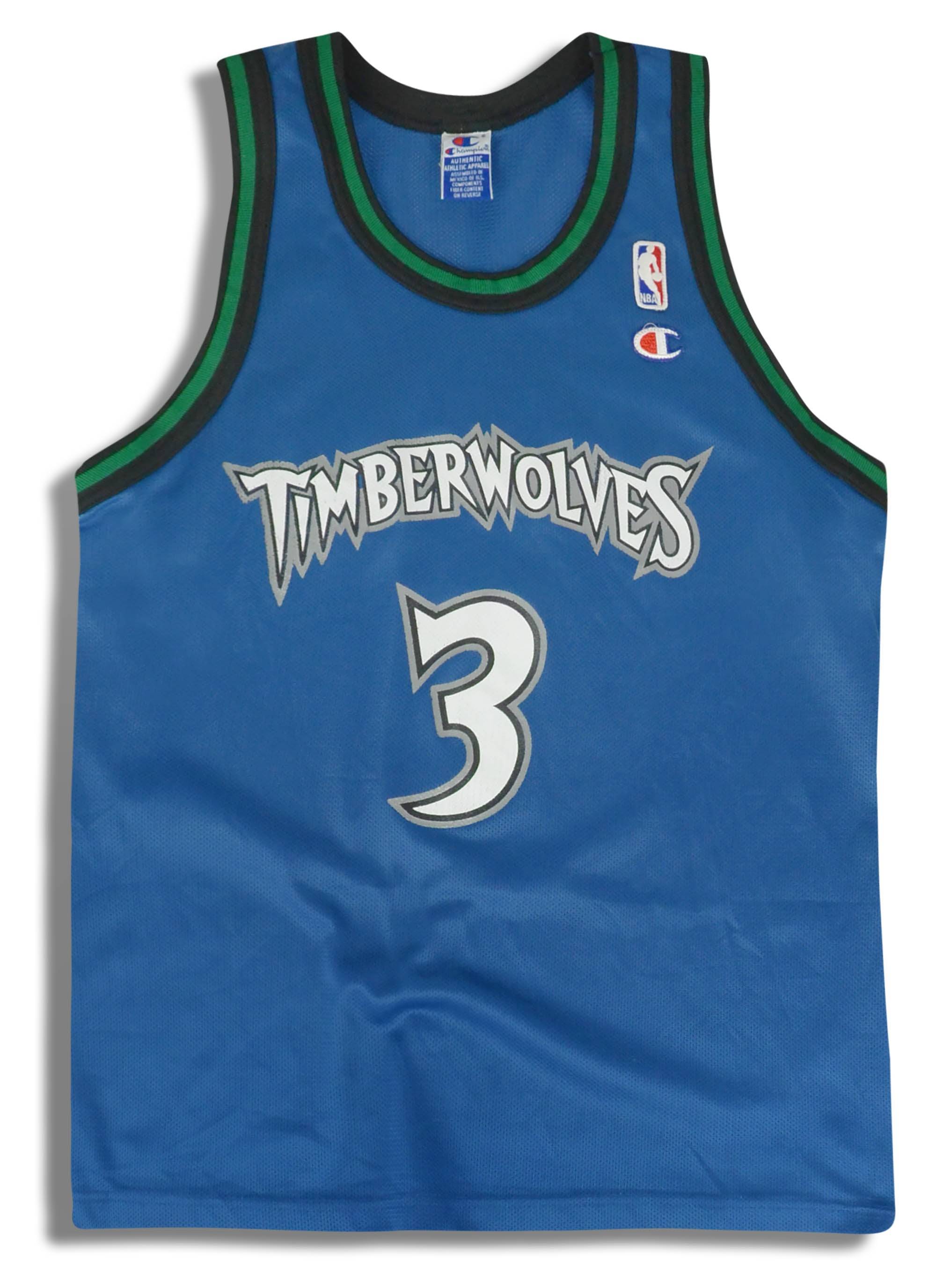 1996-99 Minnesota Timberwolves Marbury #3 Champion Jersey (Away) S