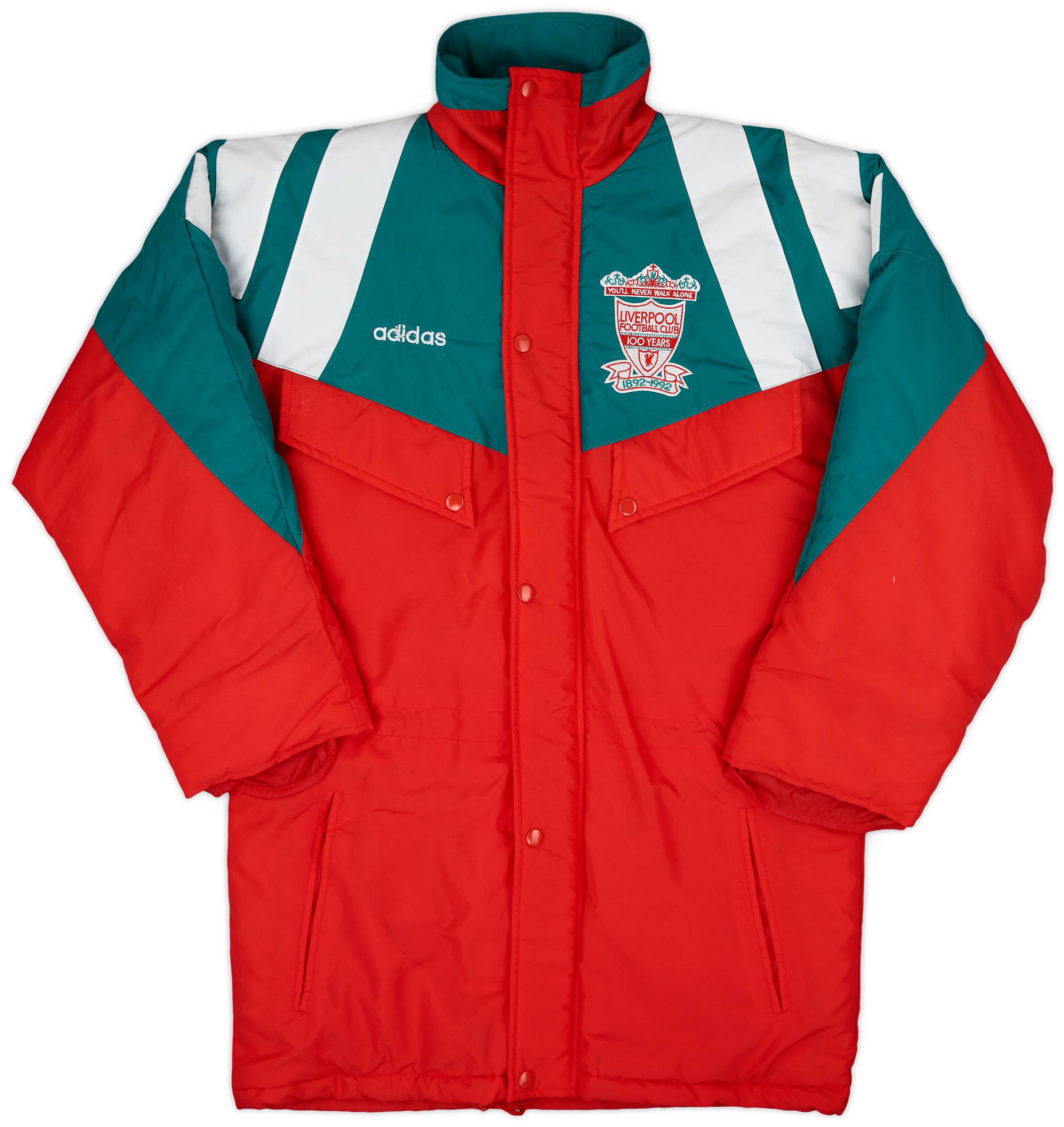 1992-93 Liverpool adidas Centenary Bench Coat - 8/10 - (S)