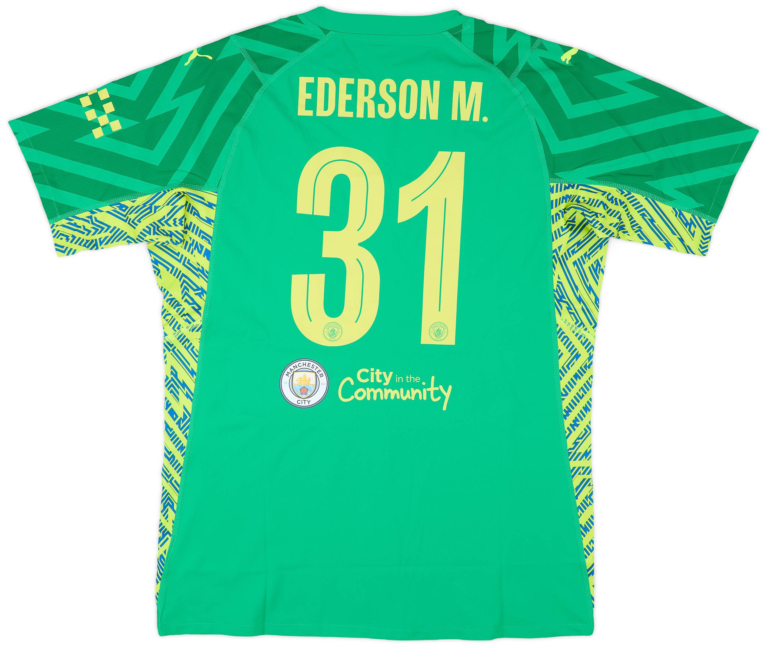 2023-24 Manchester City Match Issue FA Cup Final GK Shirt Ederson M. #31