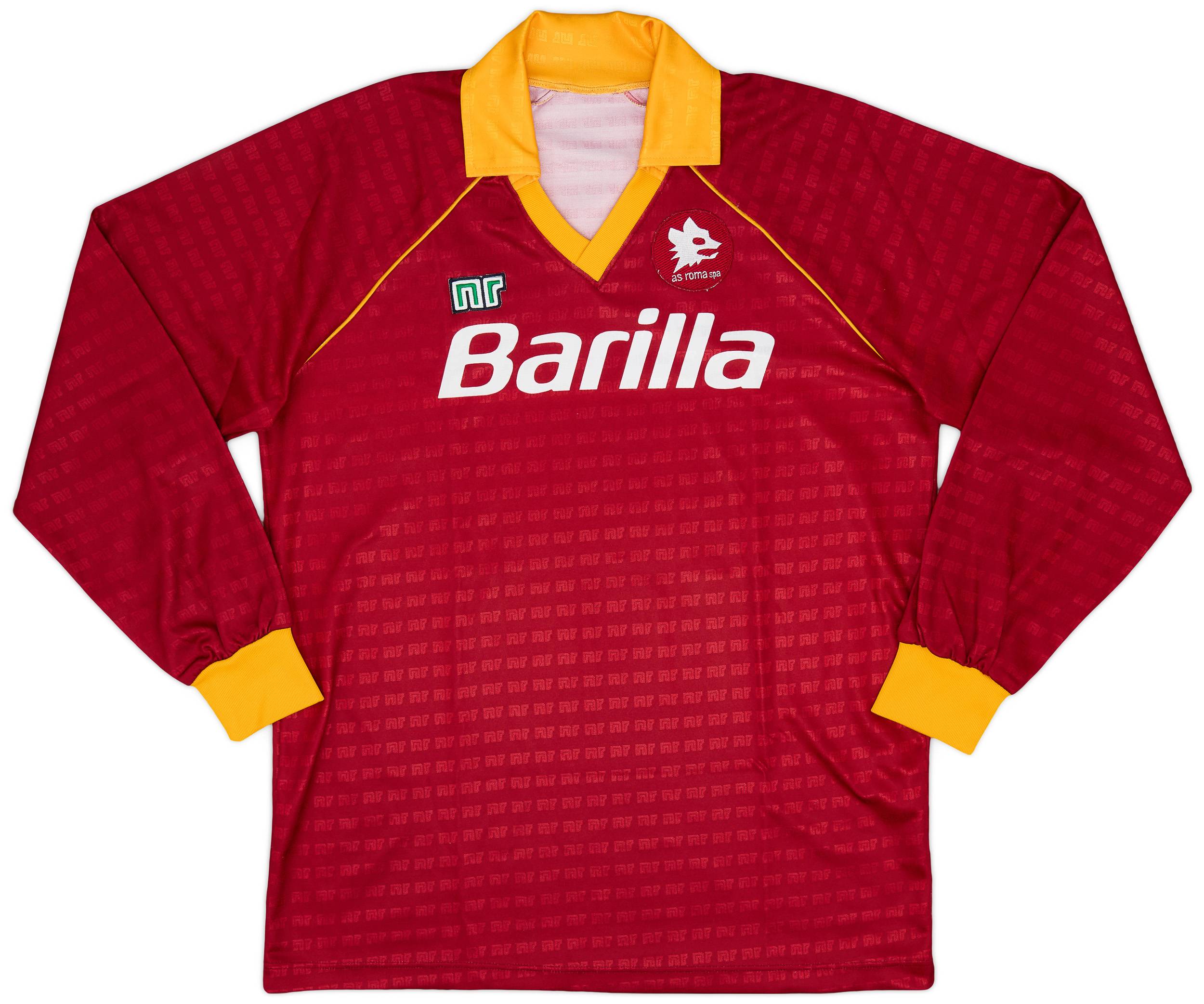 1990-91 Roma Home L/S Shirt - 9/10 - (XL)