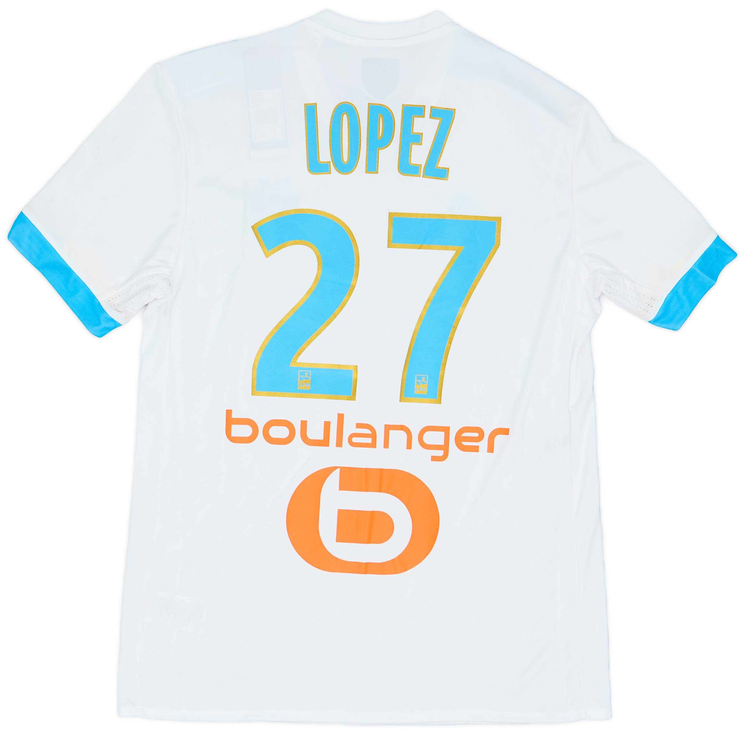 2017-18 Olympique Marseille Home Shirt Lopez #27 (M)