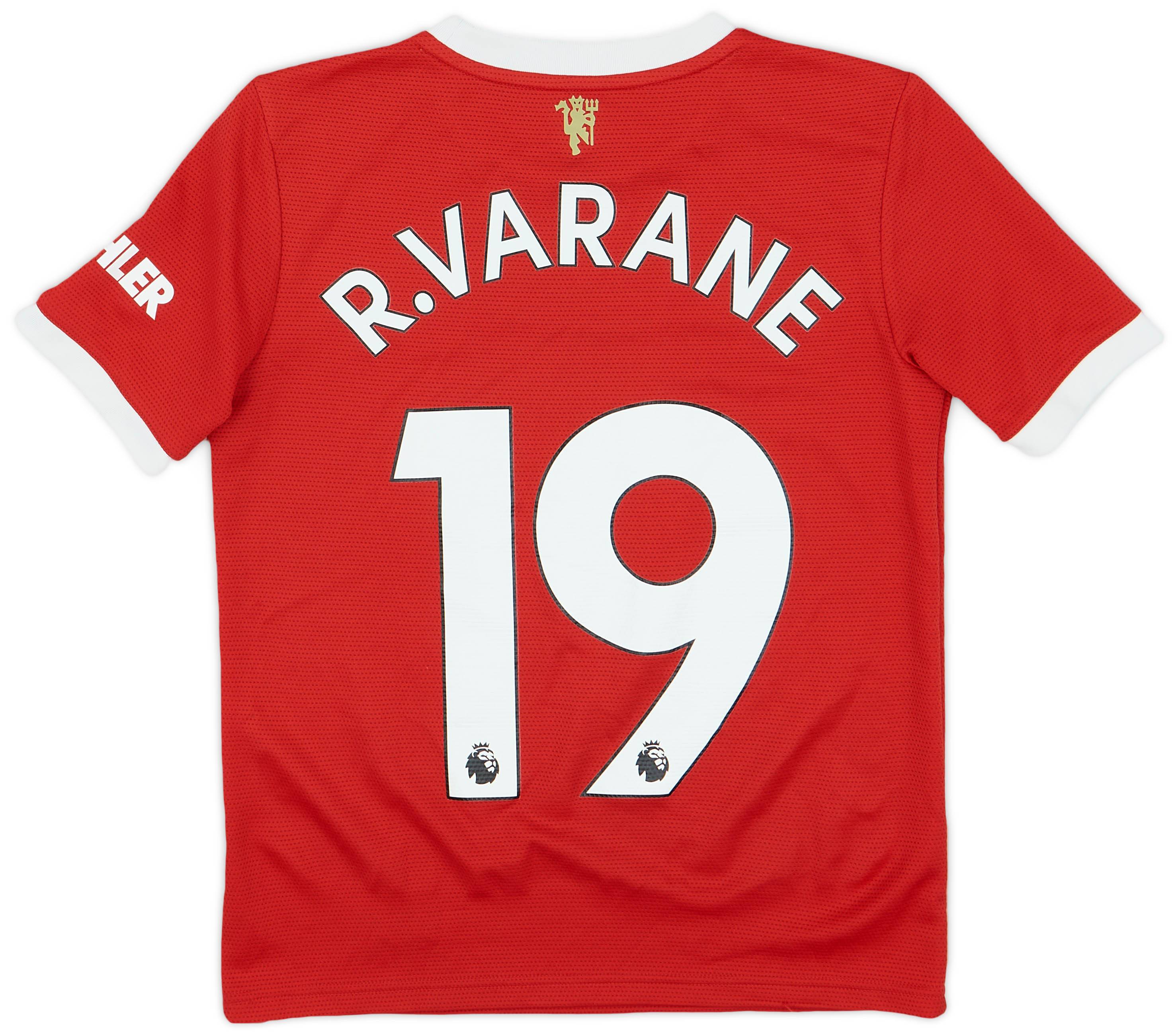 2021-22 Manchester United Home Shirt Varane #19 - 8/10 - (M.Boys)