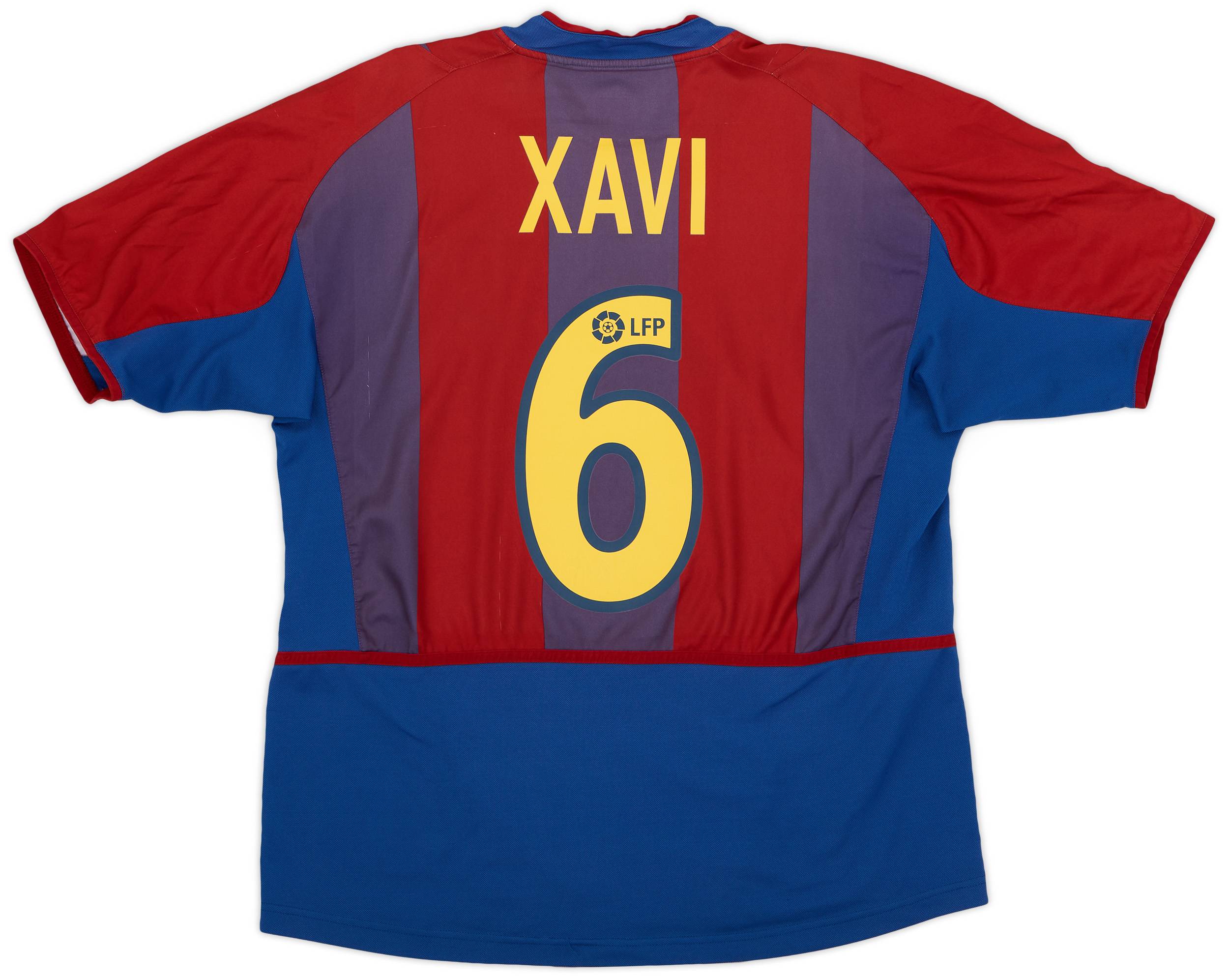 2002-03 Barcelona Home Shirt Xavi #6 - 7/10 - (L)