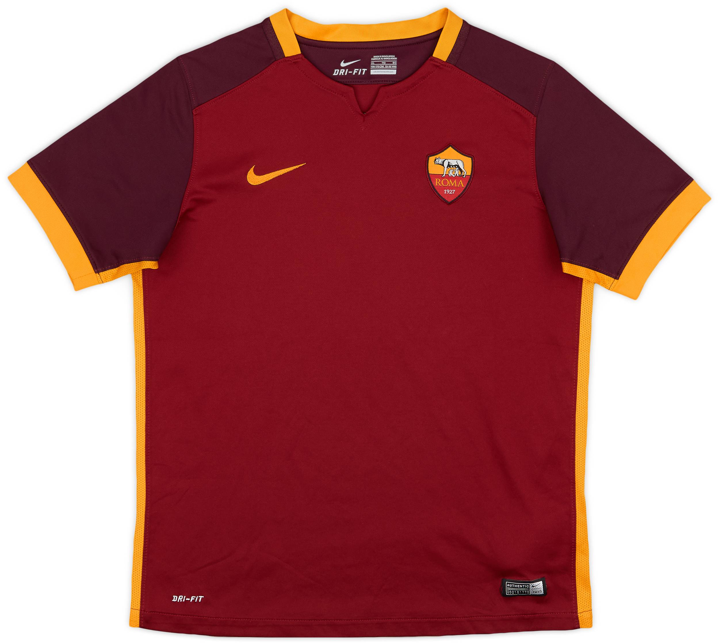 2015-16 Roma Home Shirt - 8/10 - (XL.Boys)