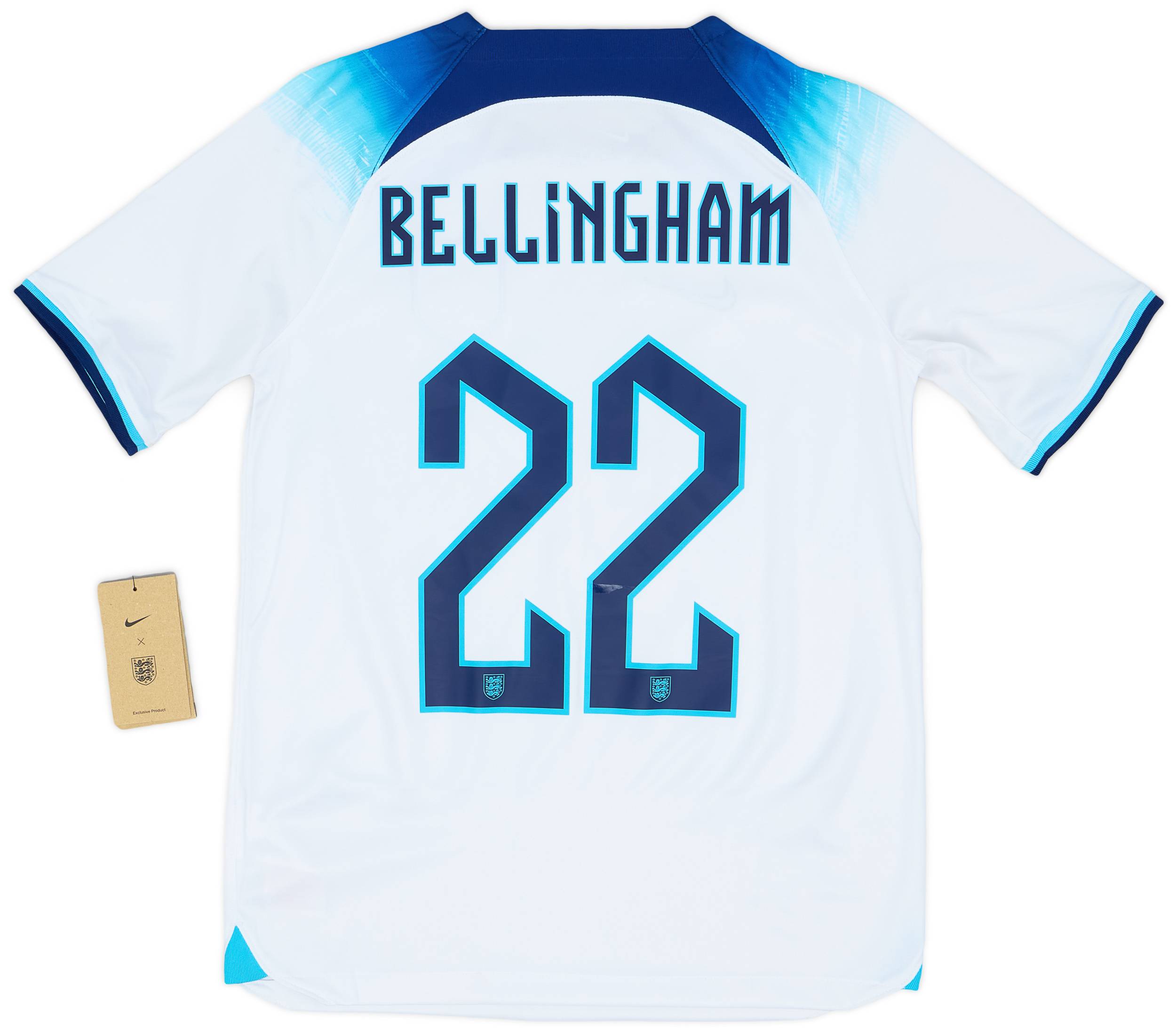 2022-23 England Home Shirt Bellingham #22 (XL.Boys)