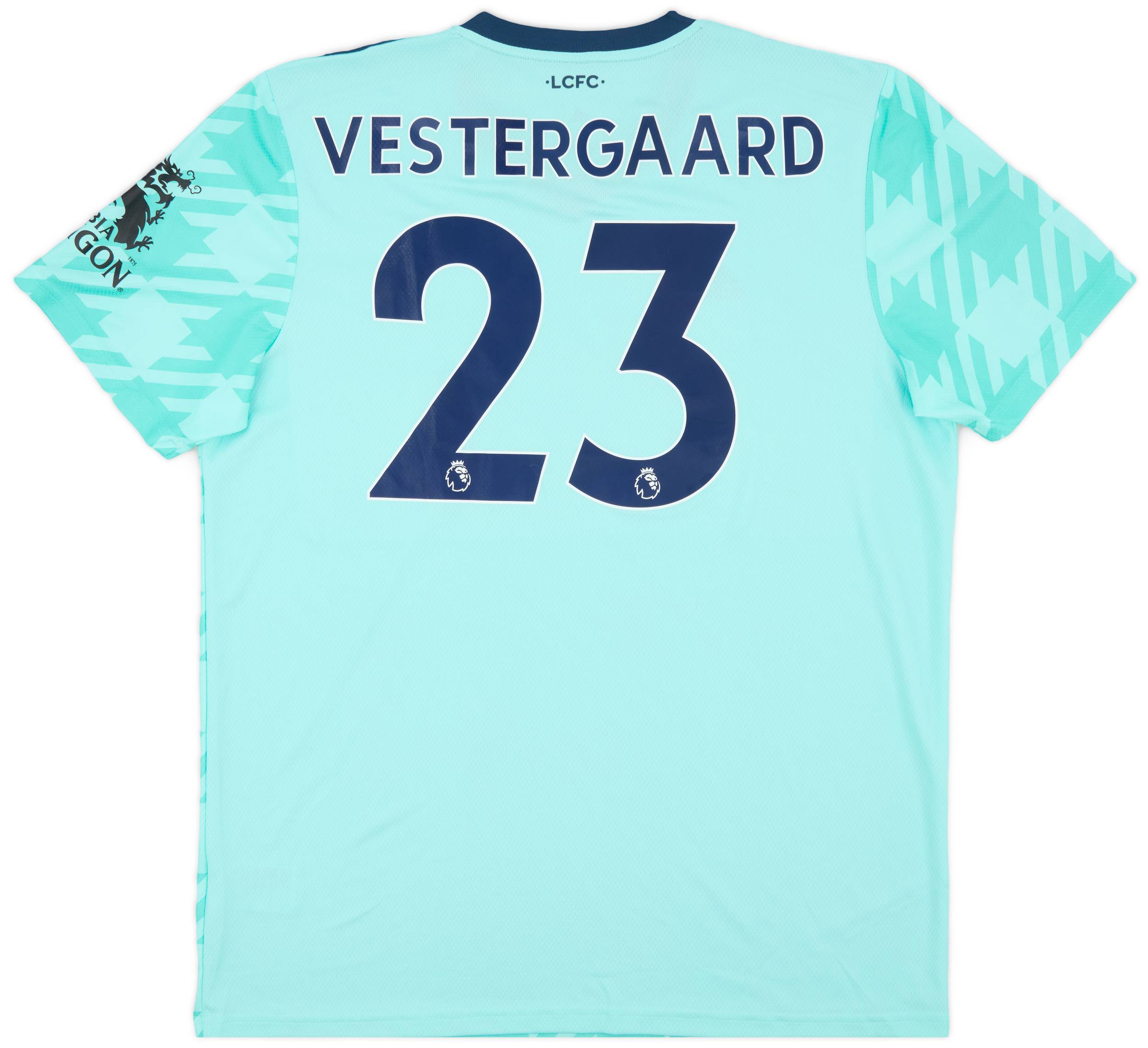2021-22 Leicester Match Issue Away Shirt Vestergaard #23