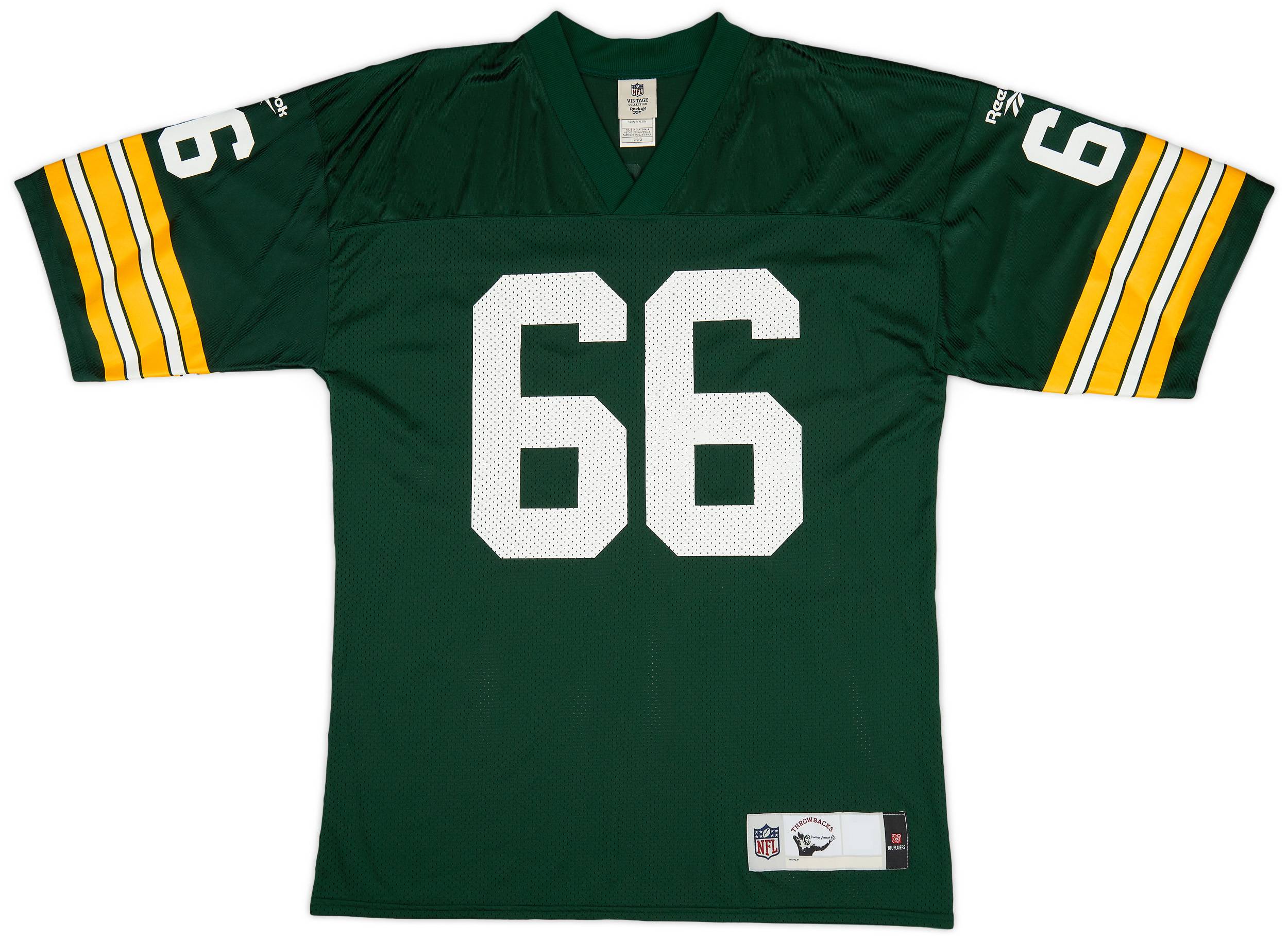 1966 Green Bay Packers Nitschke #66 Reebok Throwback Home Jersey ...