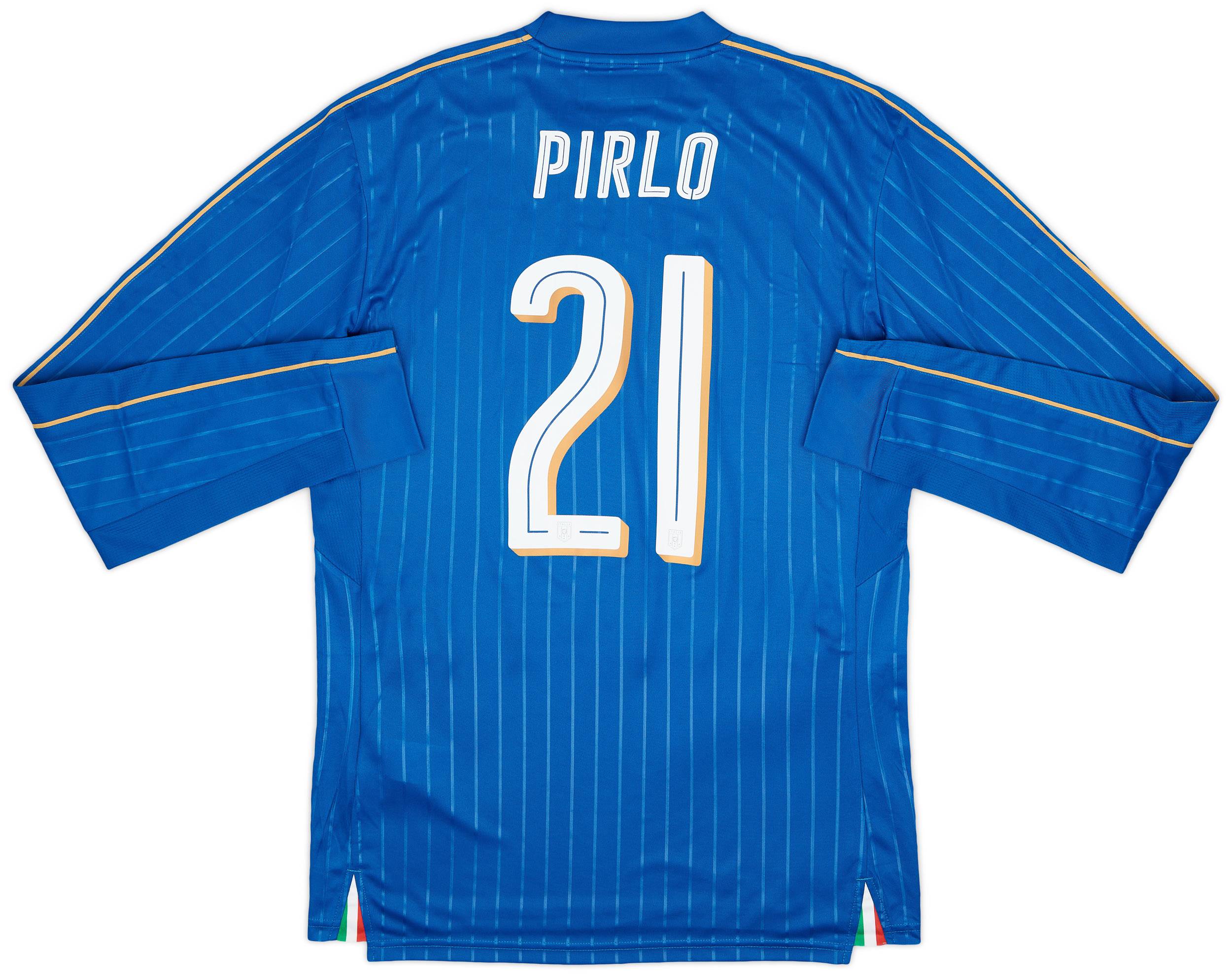 2016-17 Italy Player Issue Home L/S Shirt Pirlo #21 (L)
