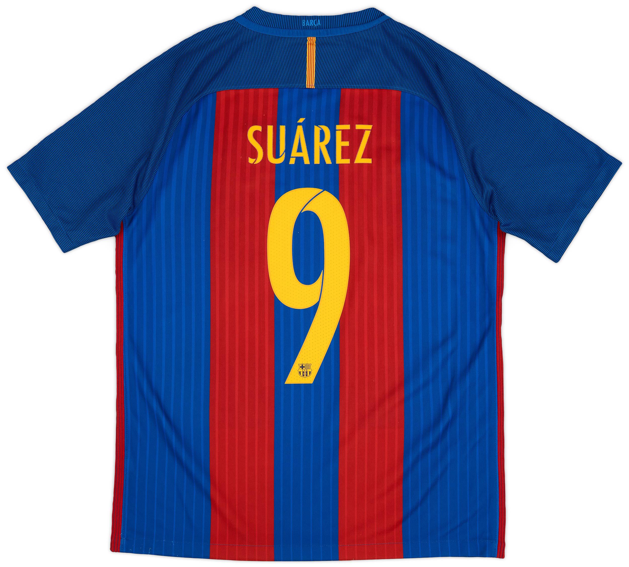 2016-17 Barcelona Home Shirt Suárez #9 - 9/10 - (M)
