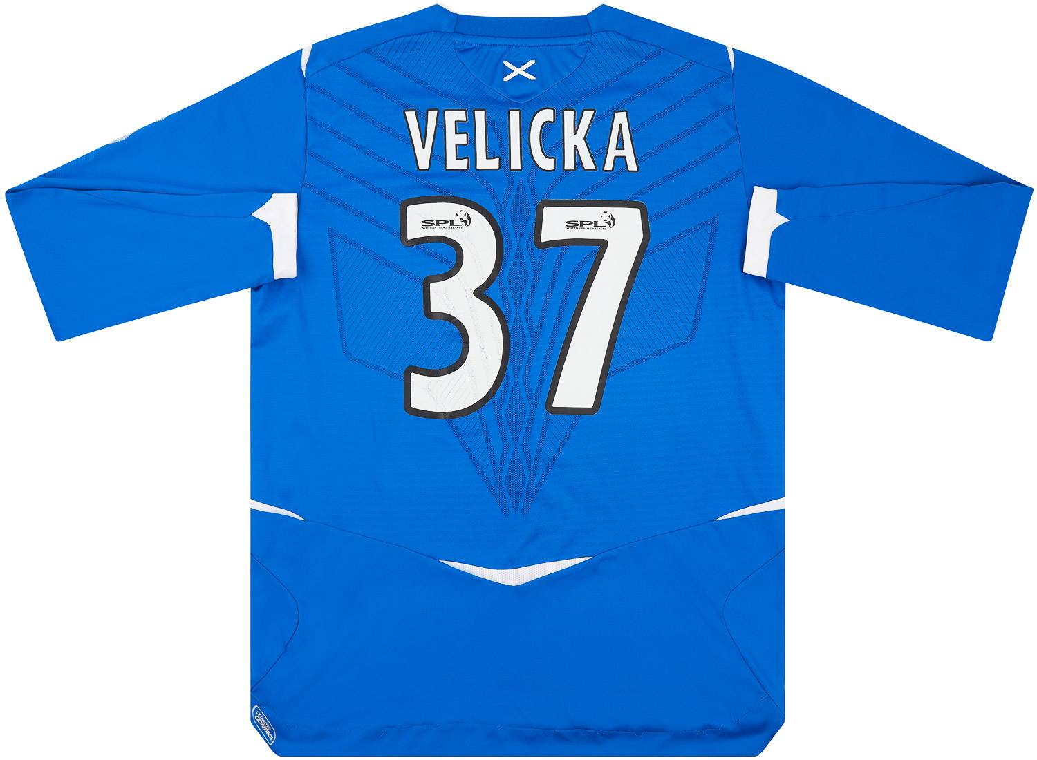 2008-09 Rangers Home L/S Shirt Velicka #37 - 6/10 - (L)
