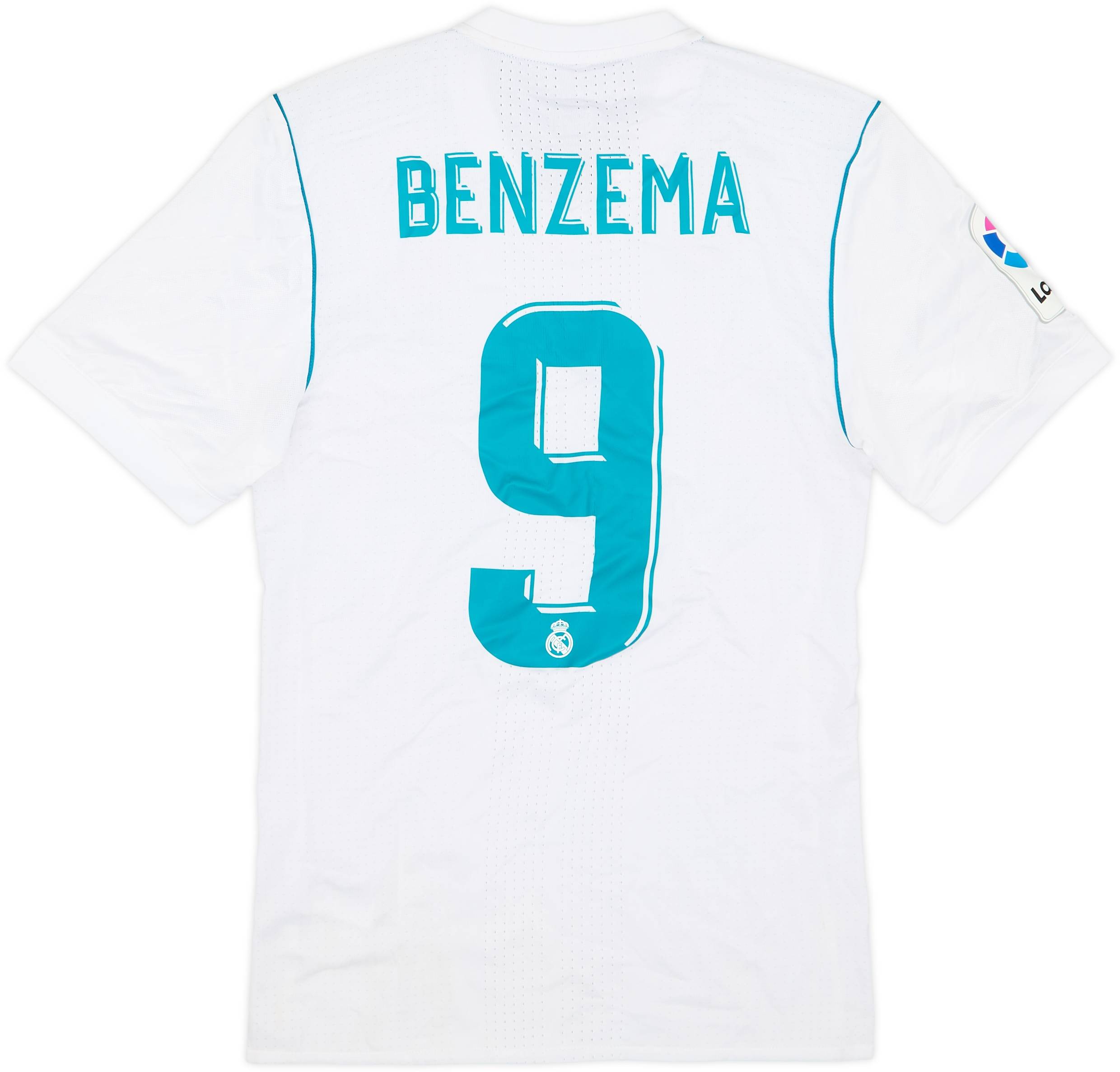 2017-18 Real Madrid Authentic Home Shirt Benzema #9 (S)