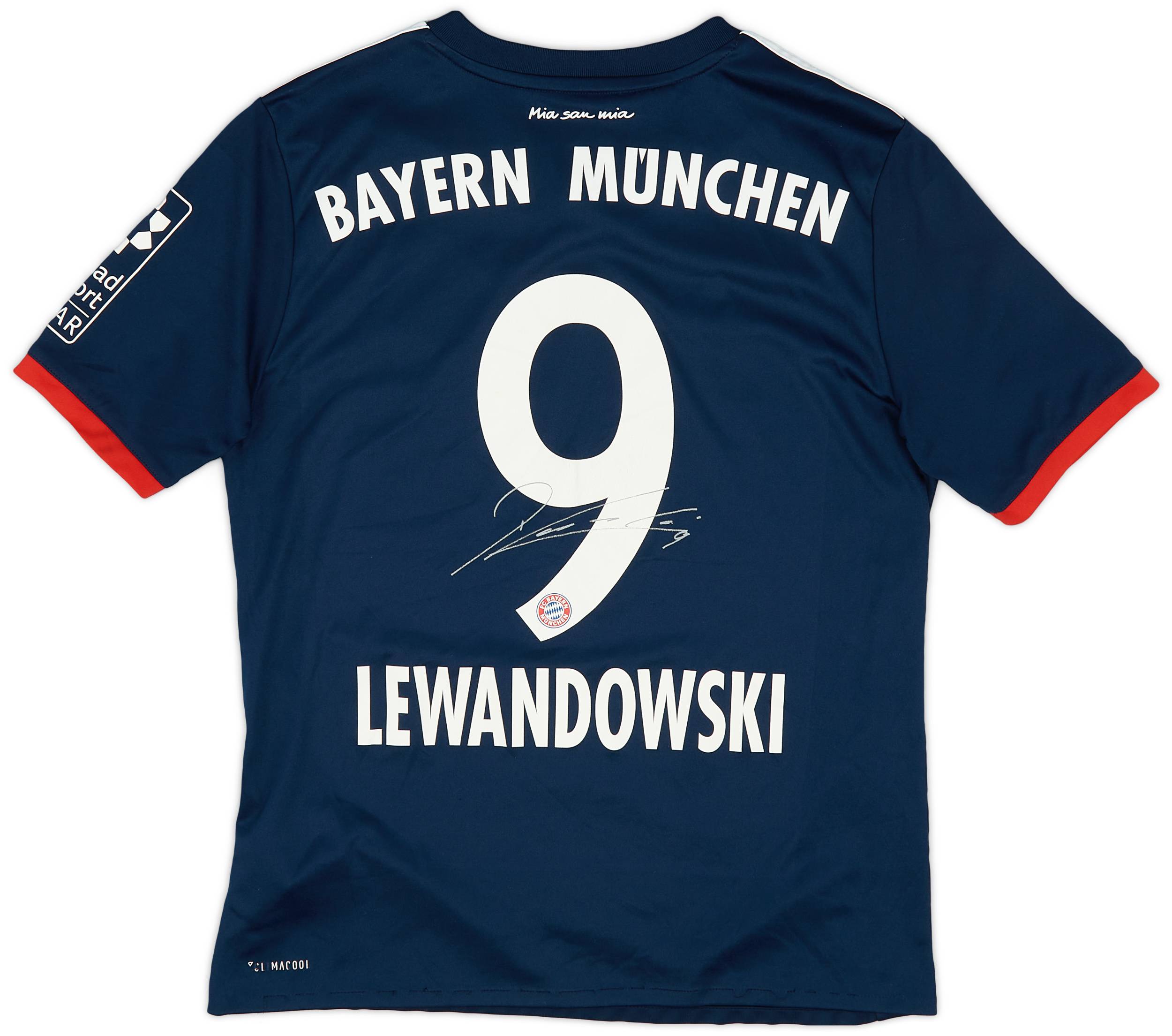 2017-18 Bayern Munich 'Signed' Away Shirt Lewandowski #9 - 9/10 - (L.Boys)