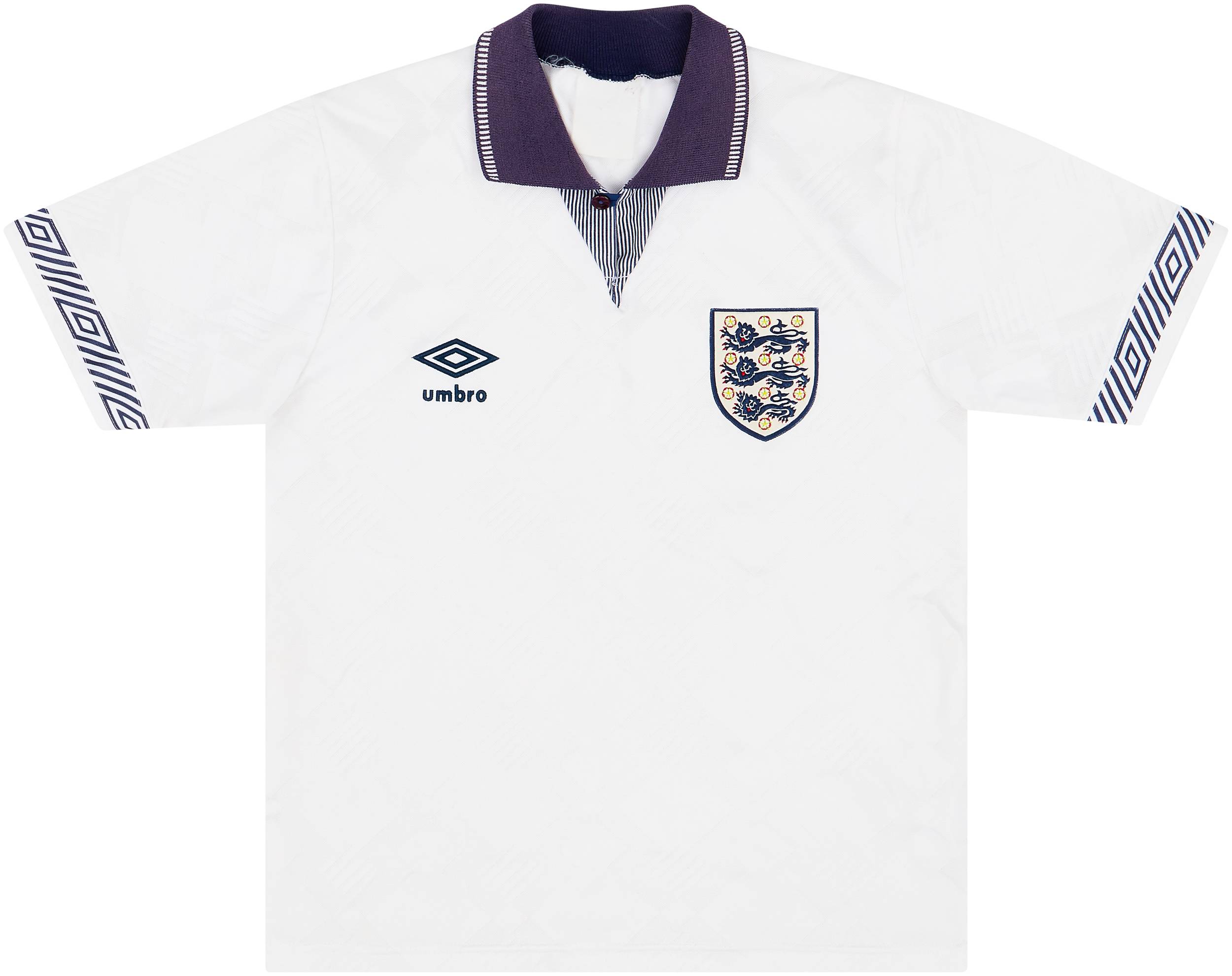 1990-92 England Home Shirt - 7/10 - (L.Boys)