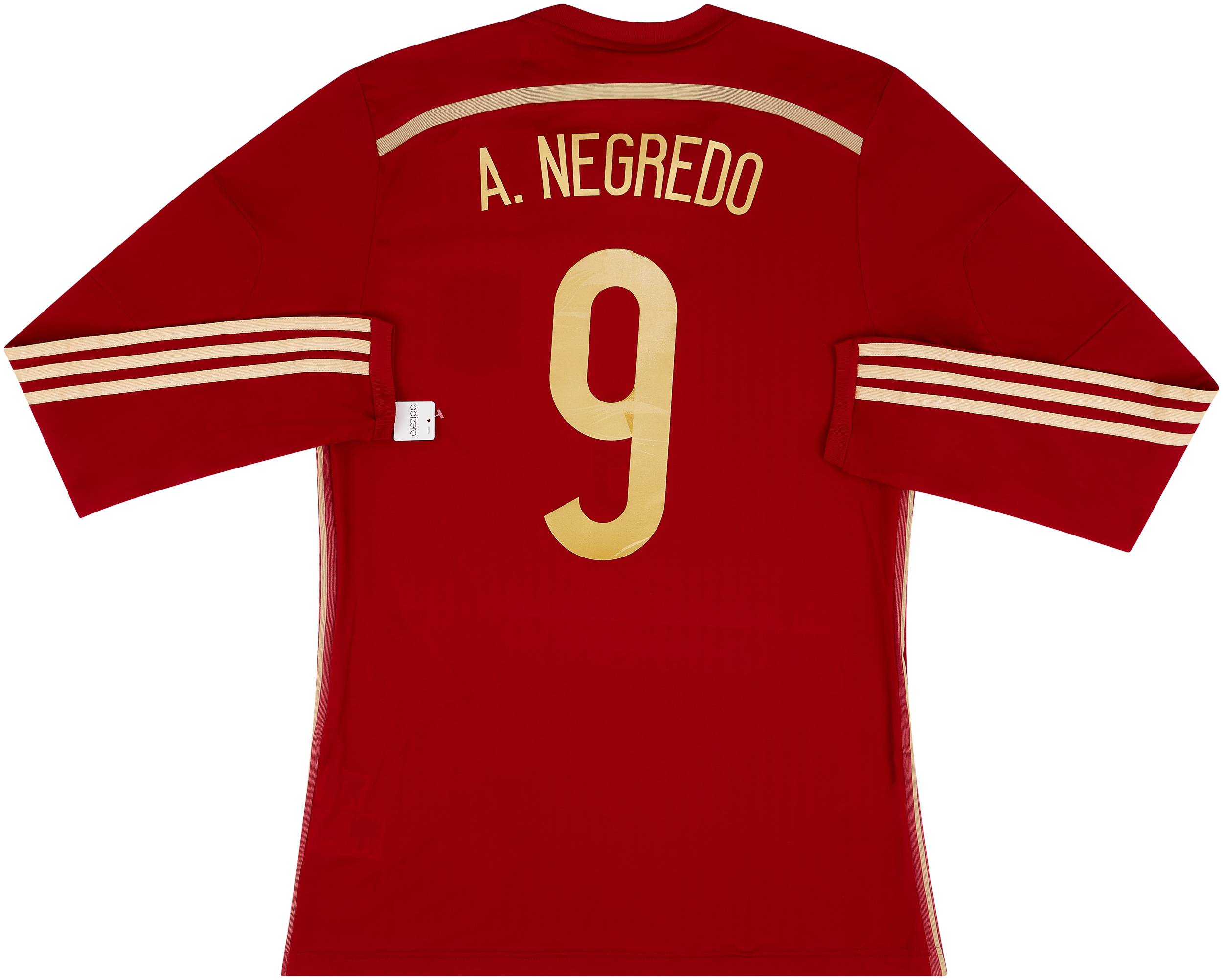 2013-15 Spain Player Issue Home L/S Shirt A.Negredo #9 (L)