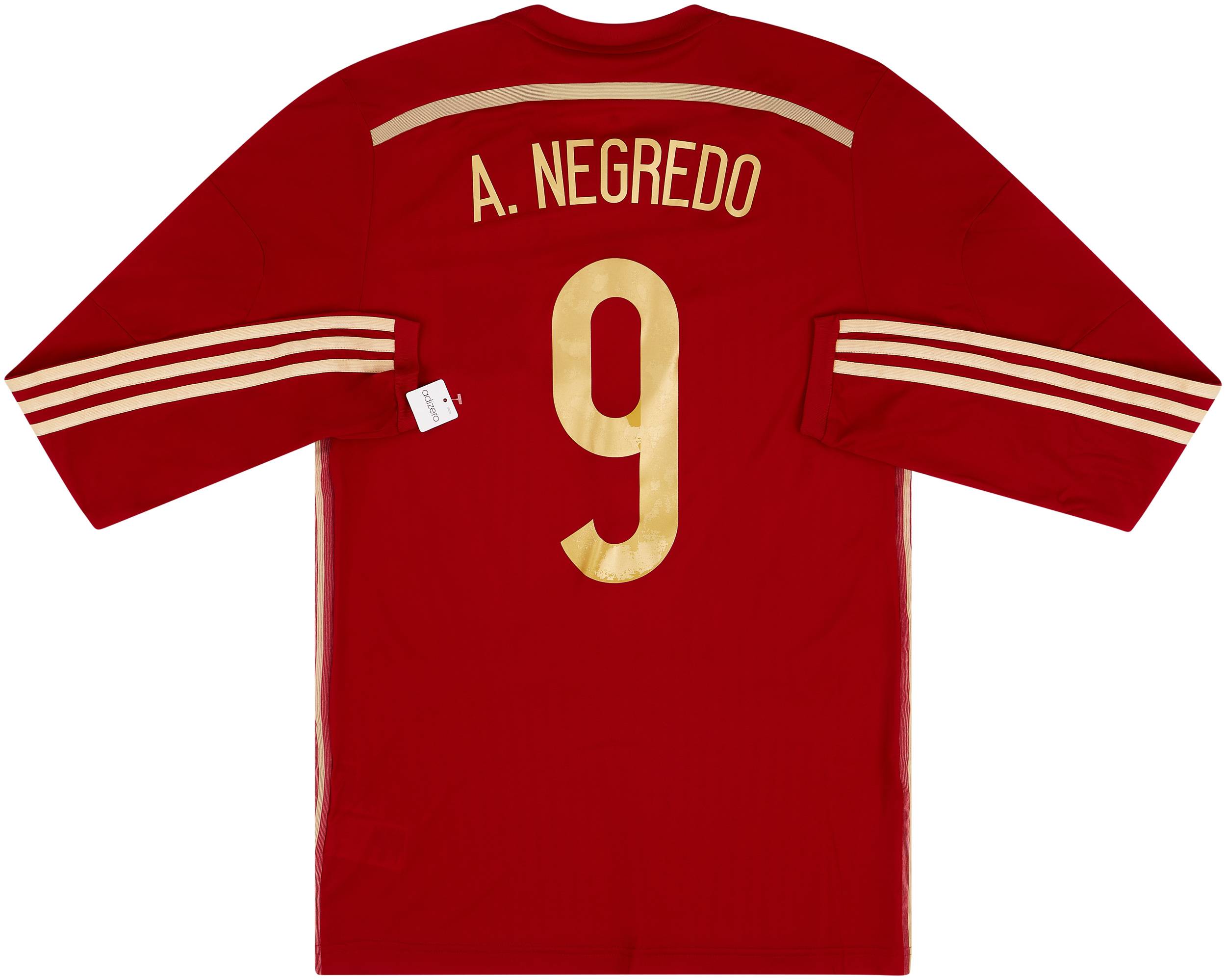 2013-15 Spain Player Issue Home L/S Shirt A.Negredo #9 (M)