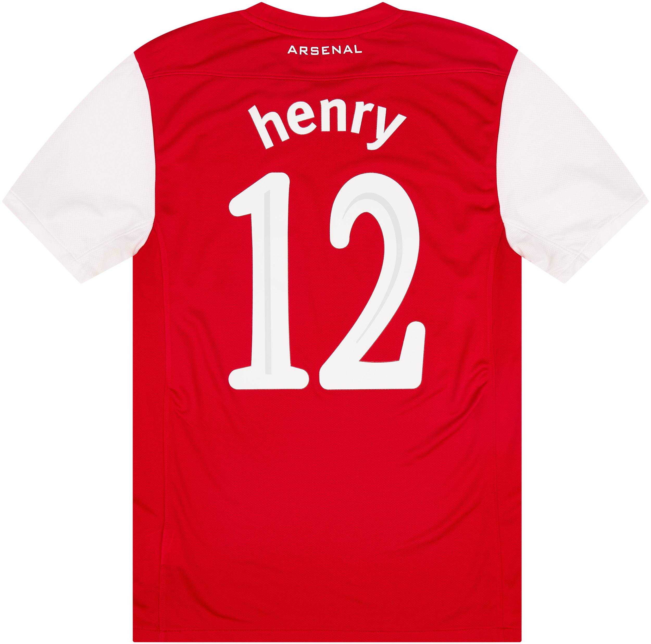 2011-12 Arsenal Home Shirt Henry #12 - Very Good 6/10 - (S)