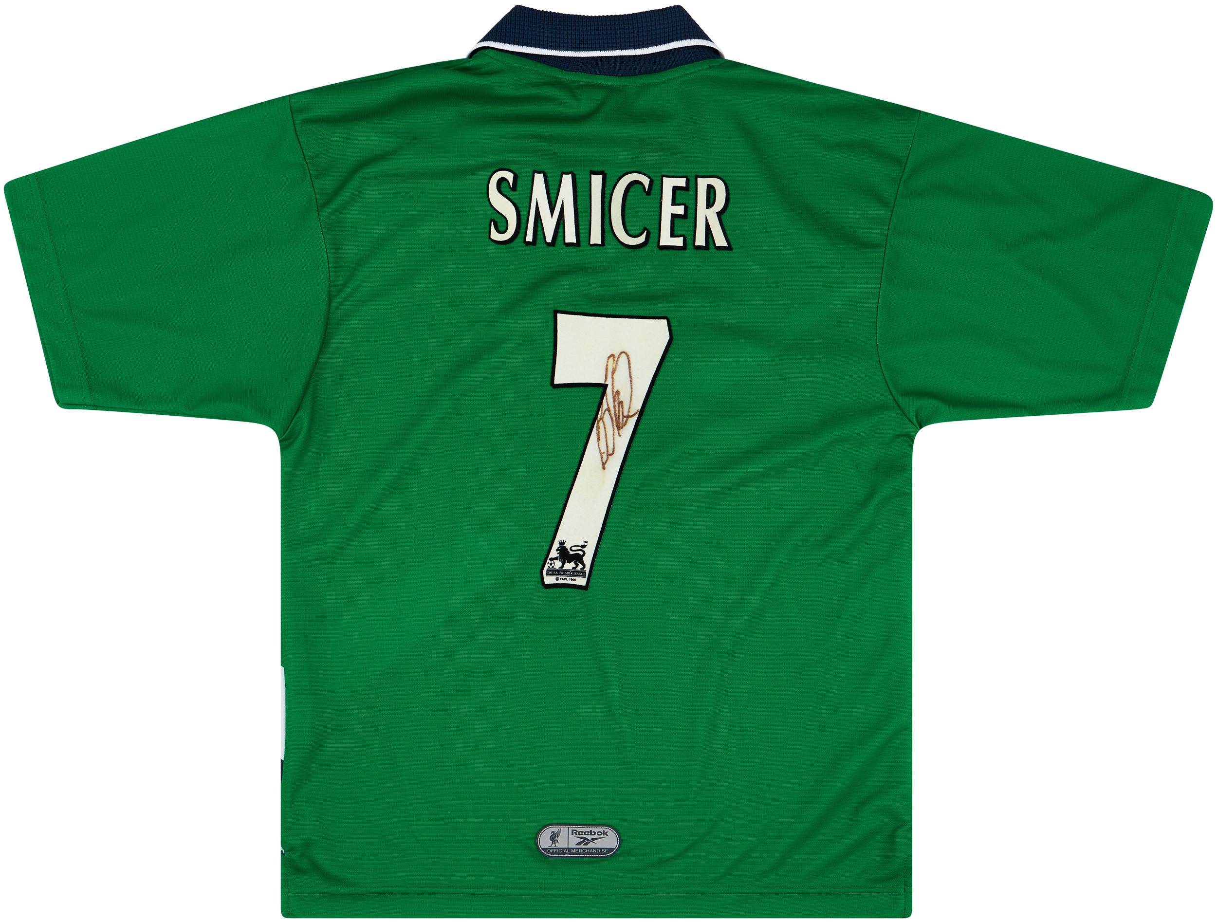 1999-00 Liverpool Signed Away Shirt Smicer #7 - Very Good 6/10 - (S)