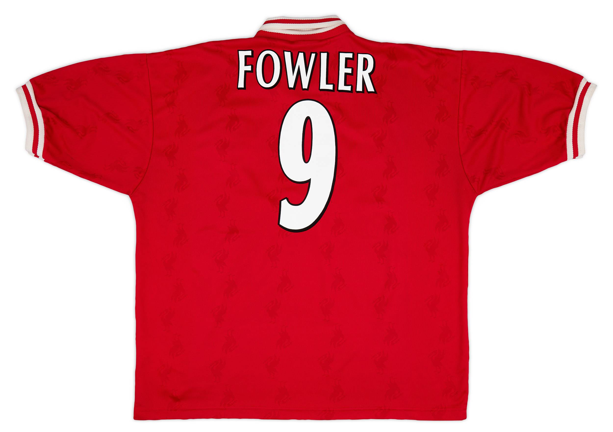 1996-98 Liverpool Home Shirt Fowler #9 - Very Good 6/10 - (XL)