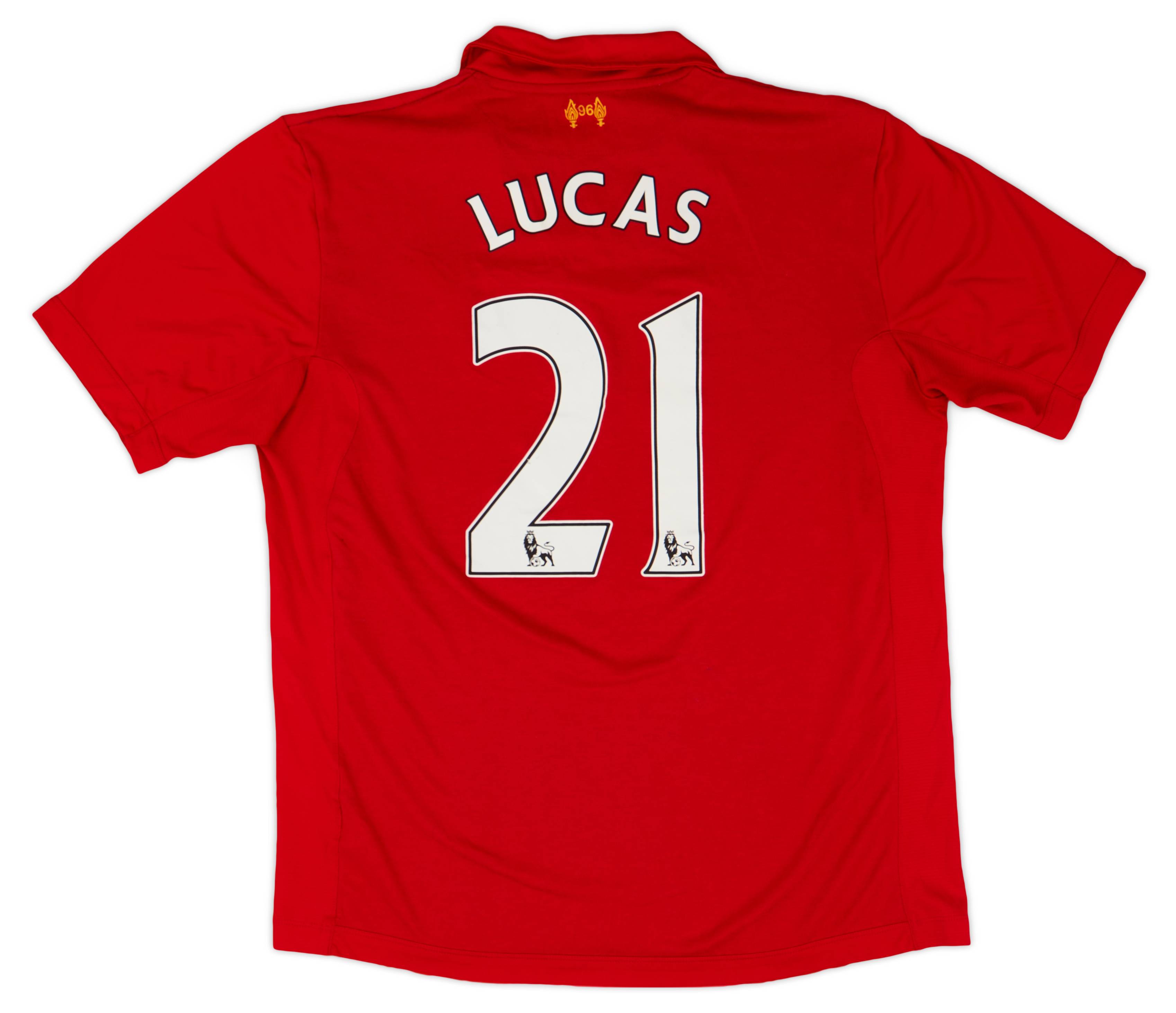 2012-13 Liverpool Home Shirt Lucas #21 - Good 5/10 - (L)