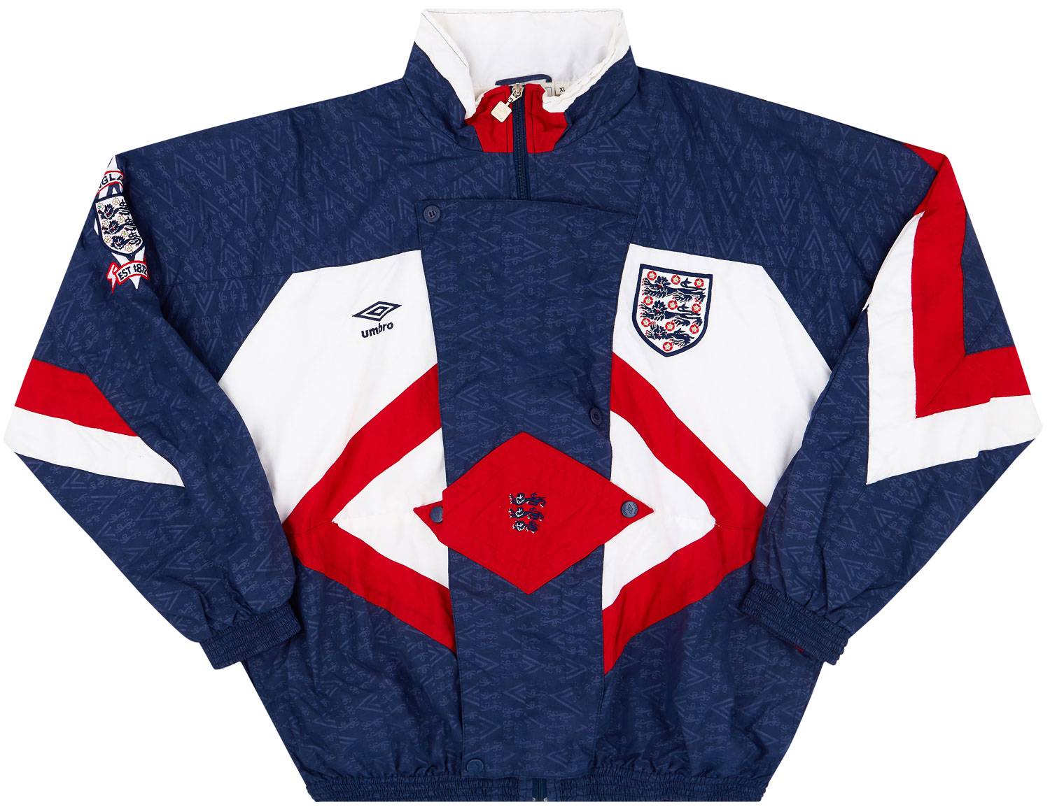 1990-92 England Umbro Track Jacket - 8/10 - (XL)