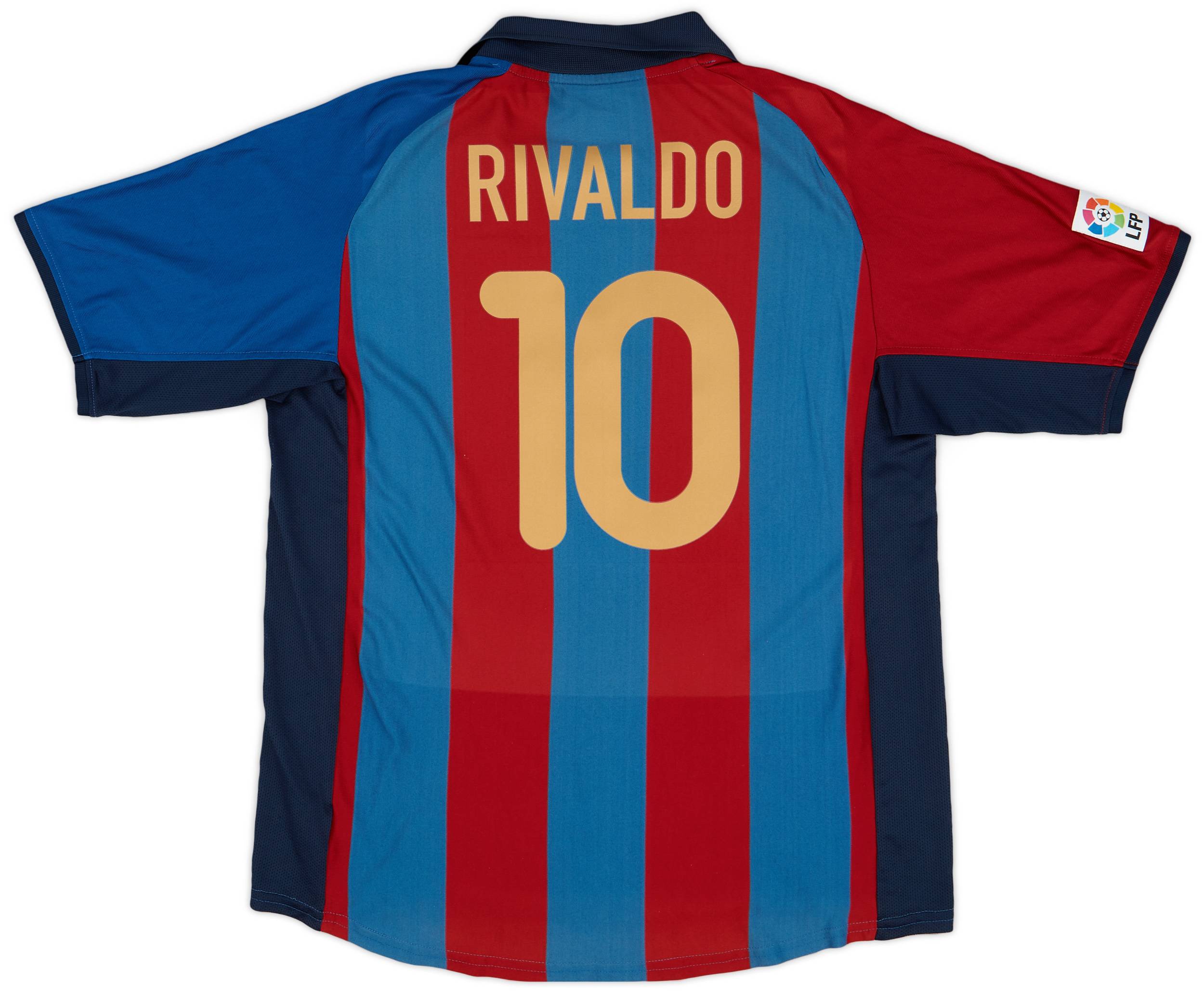 2001-02 Barcelona Home Shirt Rivaldo #10 - 8/10 - (L)