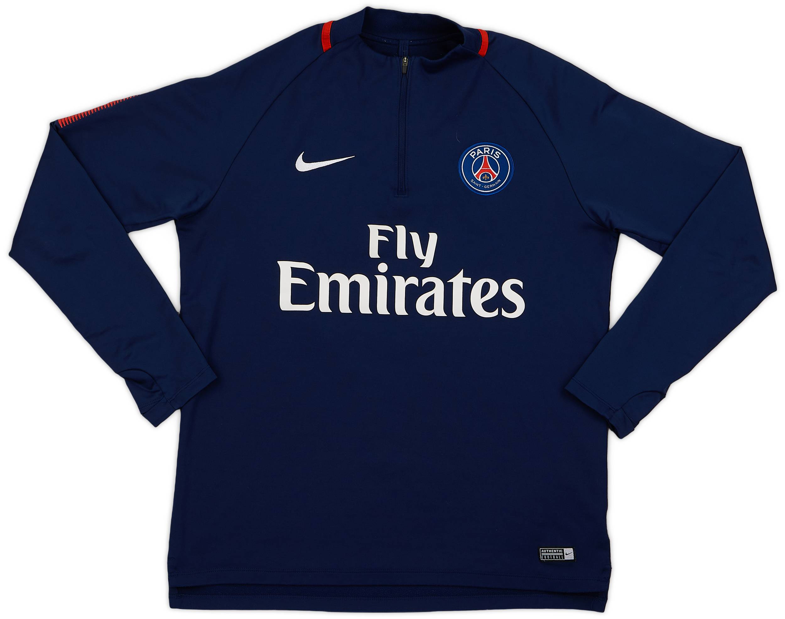 2017-18 Paris Saint-Germain Nike 1/4 Zip Training Top - 7/10 - (L)