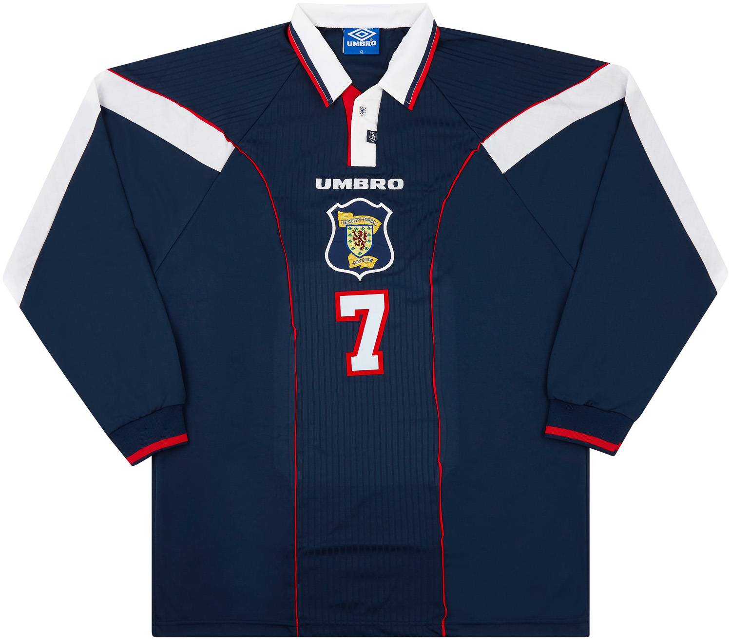1996-98 Scotland Match Issue Home L/S Shirt #7 (Gallacher)