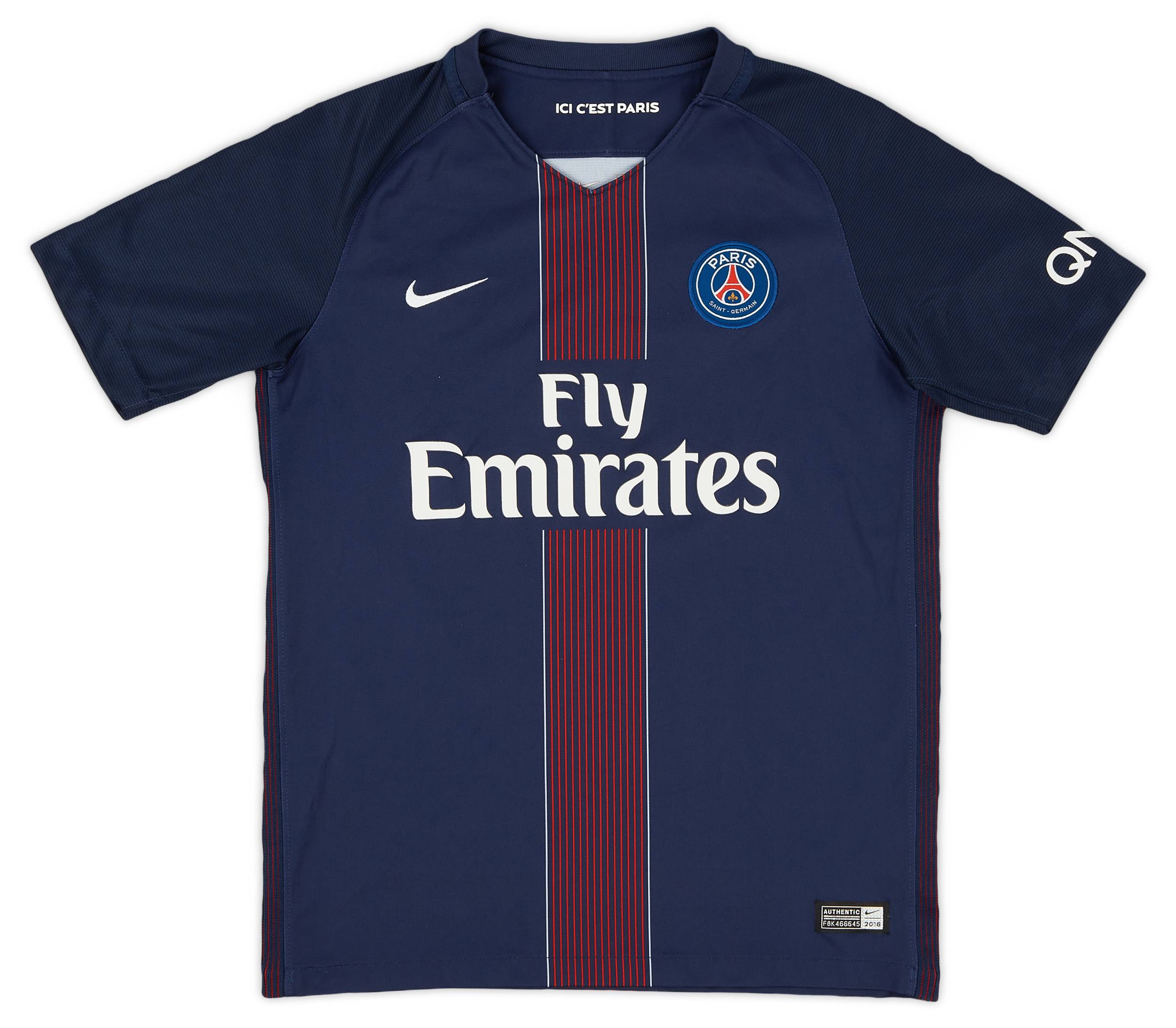 2016-17 Paris Saint-Germain Home Shirt - Excellent 9/10 - (L.Boys)