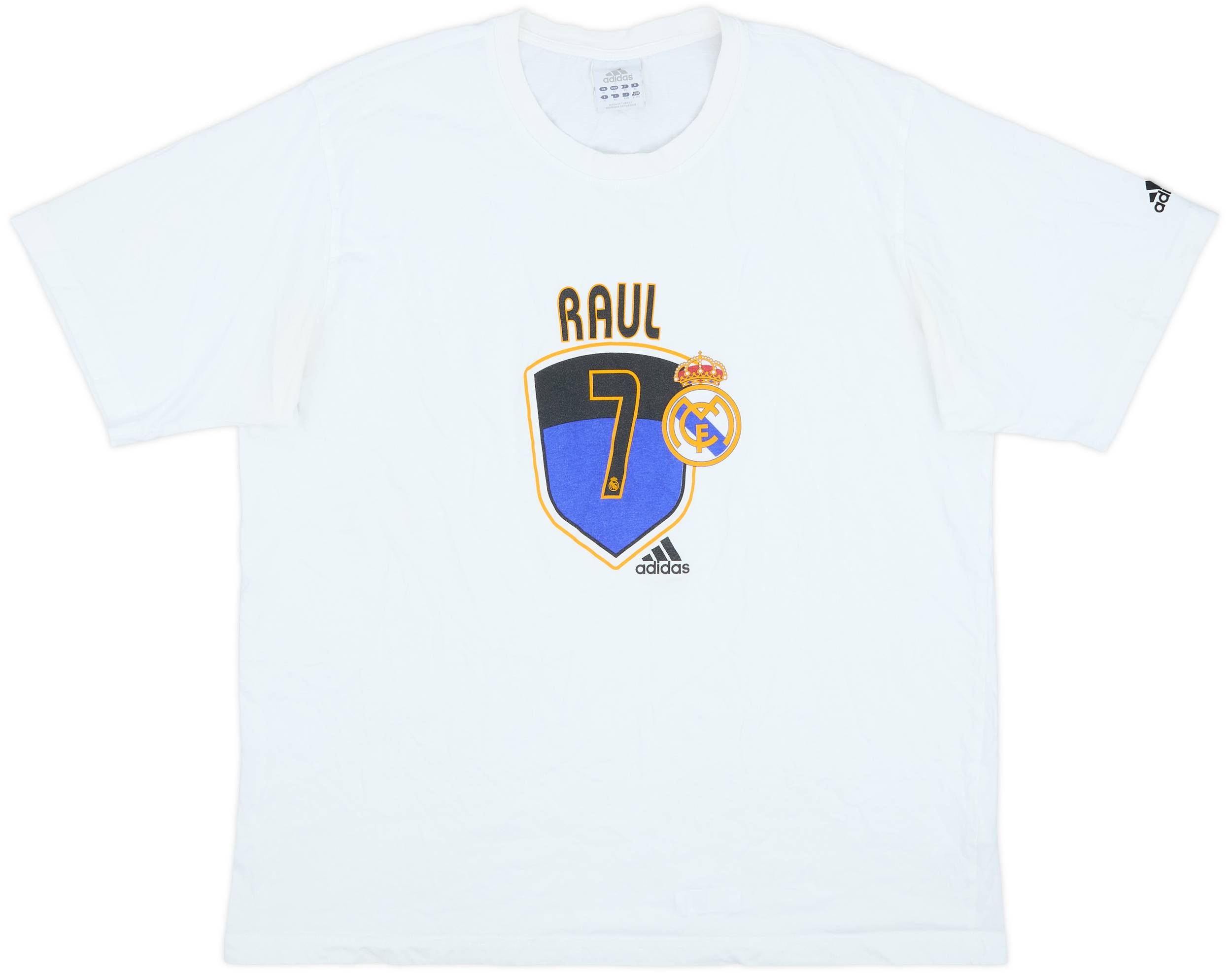 2003-04 Real Madrid adidas 'Raul #7' Cotton Tee - 8/10 - (XL)