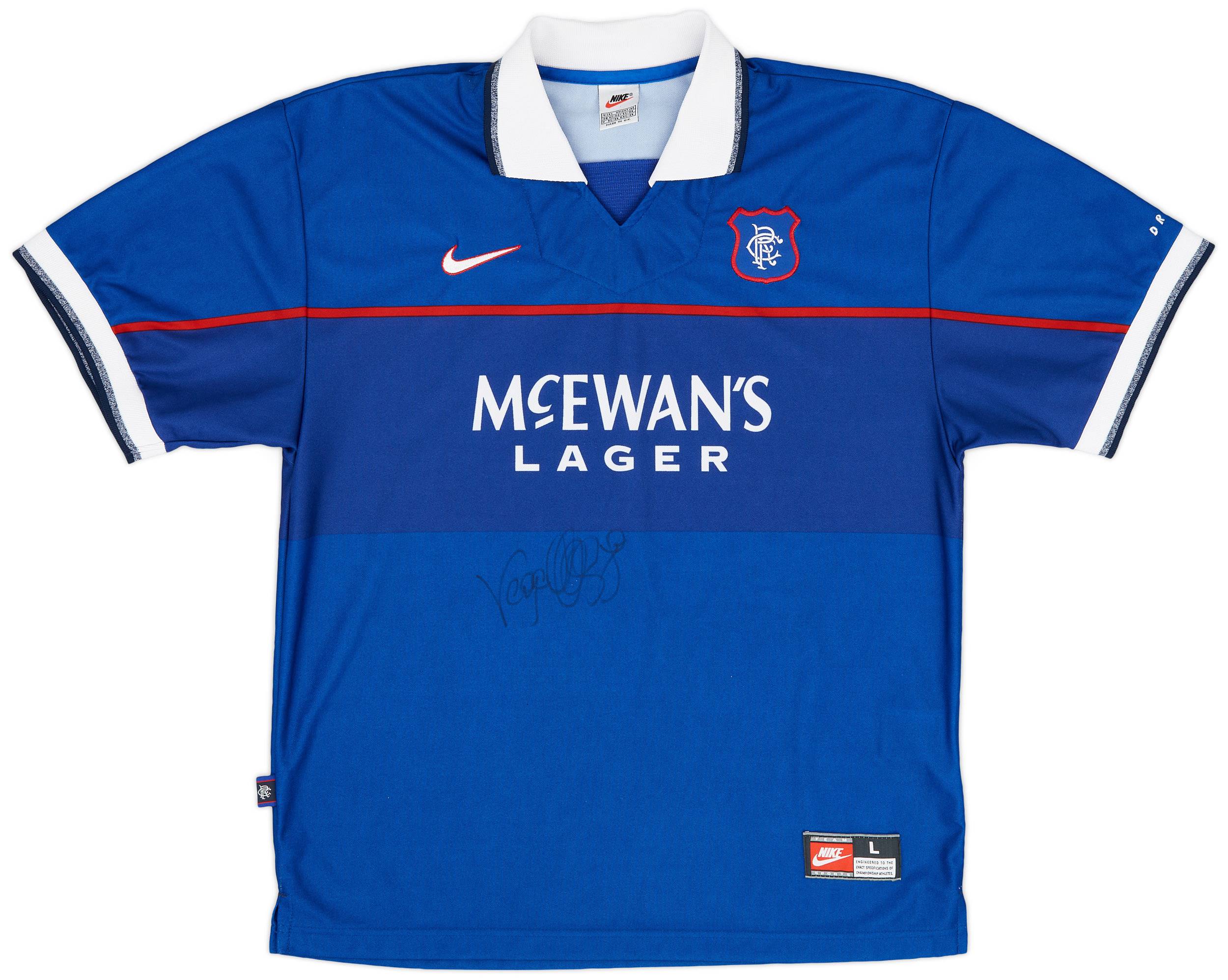 1997-99 Rangers Signed Home Shirt - 9/10 - (L)