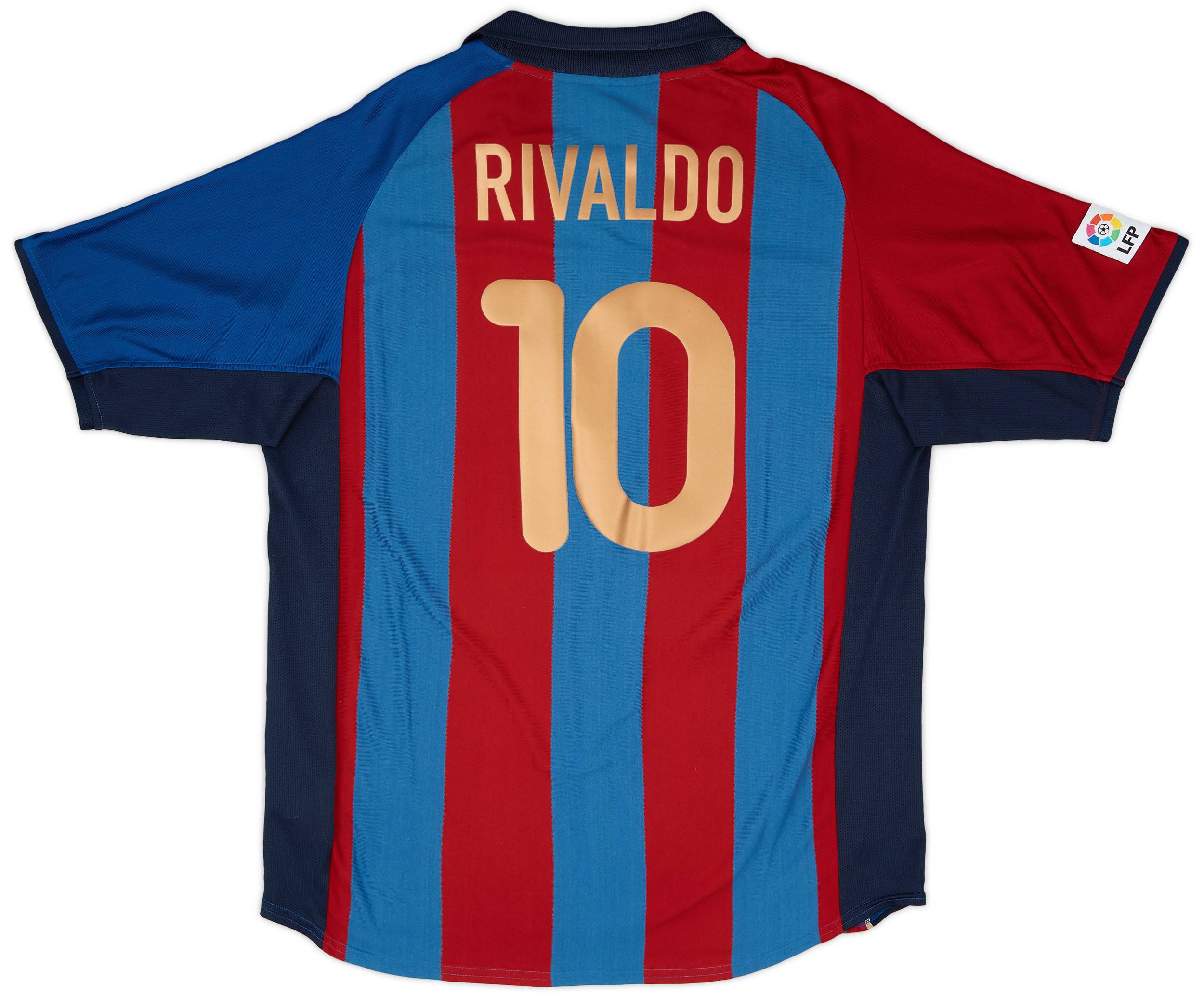 2001-02 Barcelona Home Shirt Rivaldo #10 - 7/10 - (XL)