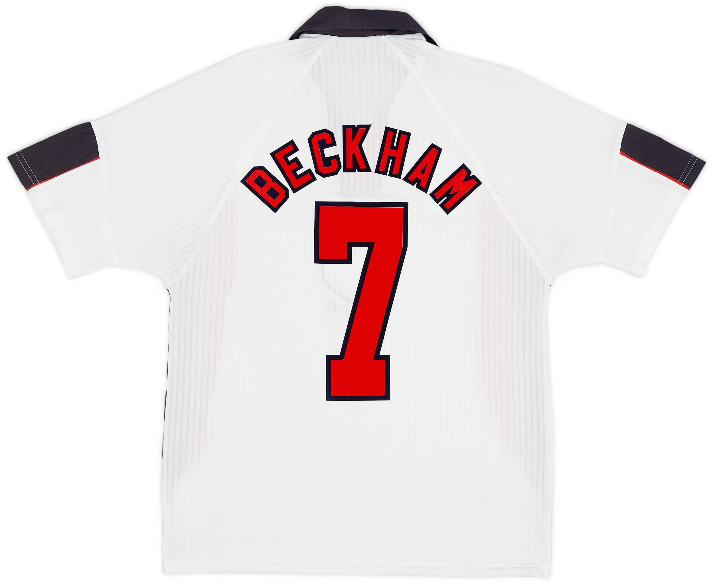 1997-99 England Home Shirt Beckham #7 - 5/10 - (M)