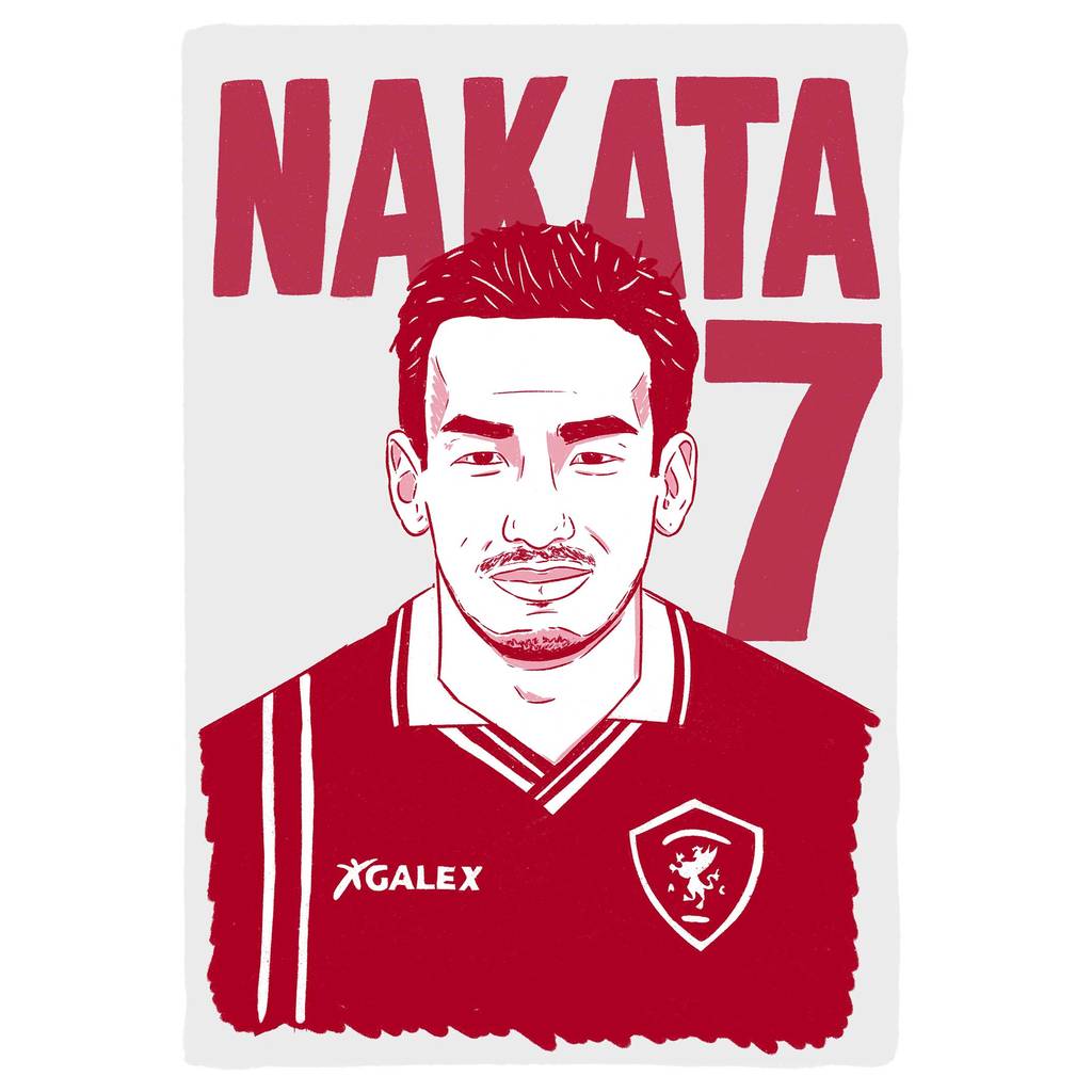 1998-99 Perugia Nakata #7 Serie A Icons A3 Poster/Print