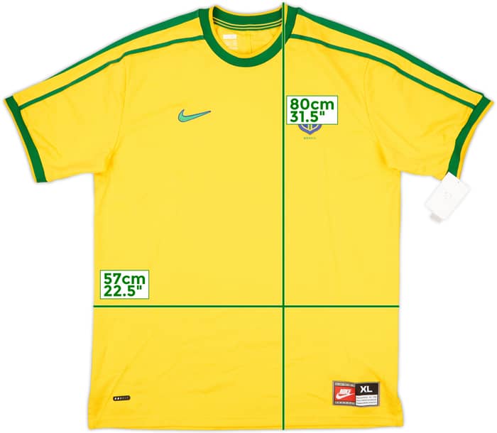 2008 Brazil Nike Retro 1999-00 Home Shirt (XL)