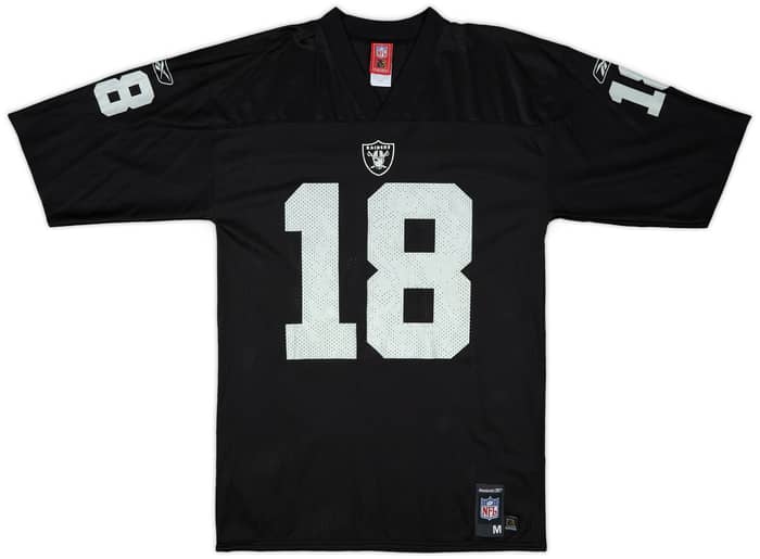 2005-06 Oakland Raiders Moss #18 Reebok Replica Home Jersey - 9/10 - (M)