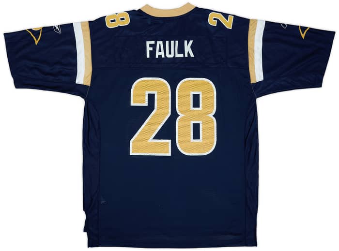 2002-04 St Louis Rams Faulk #28 Reebok On Field Home Jersey - 8/10 - (L)
