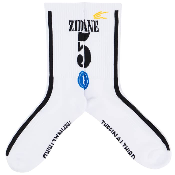 2001-02 Real Madrid Zidane #5 CL Home Crew Socks