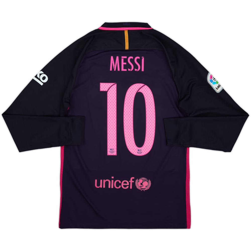 2016-17 Barcelona Away L/S Shirt Messi #10 - 8/10 - (S)