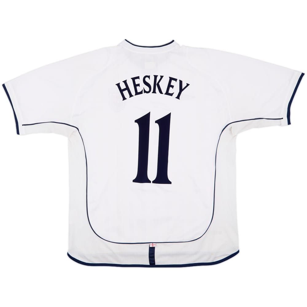 2001-03 England Home Shirt Heskey #11 - 8/10 - (XL)