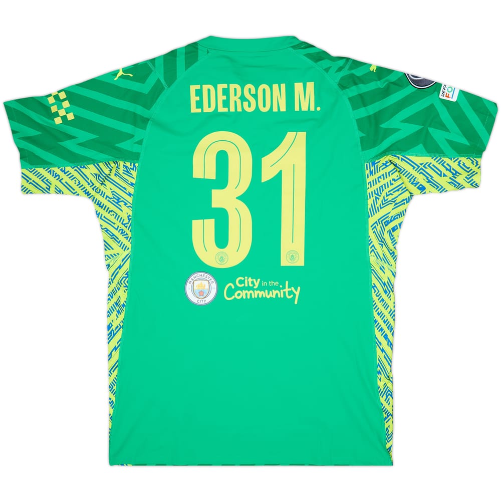 2023-24 Manchester City Match Issue Champions League GK Shirt Ederson M ...
