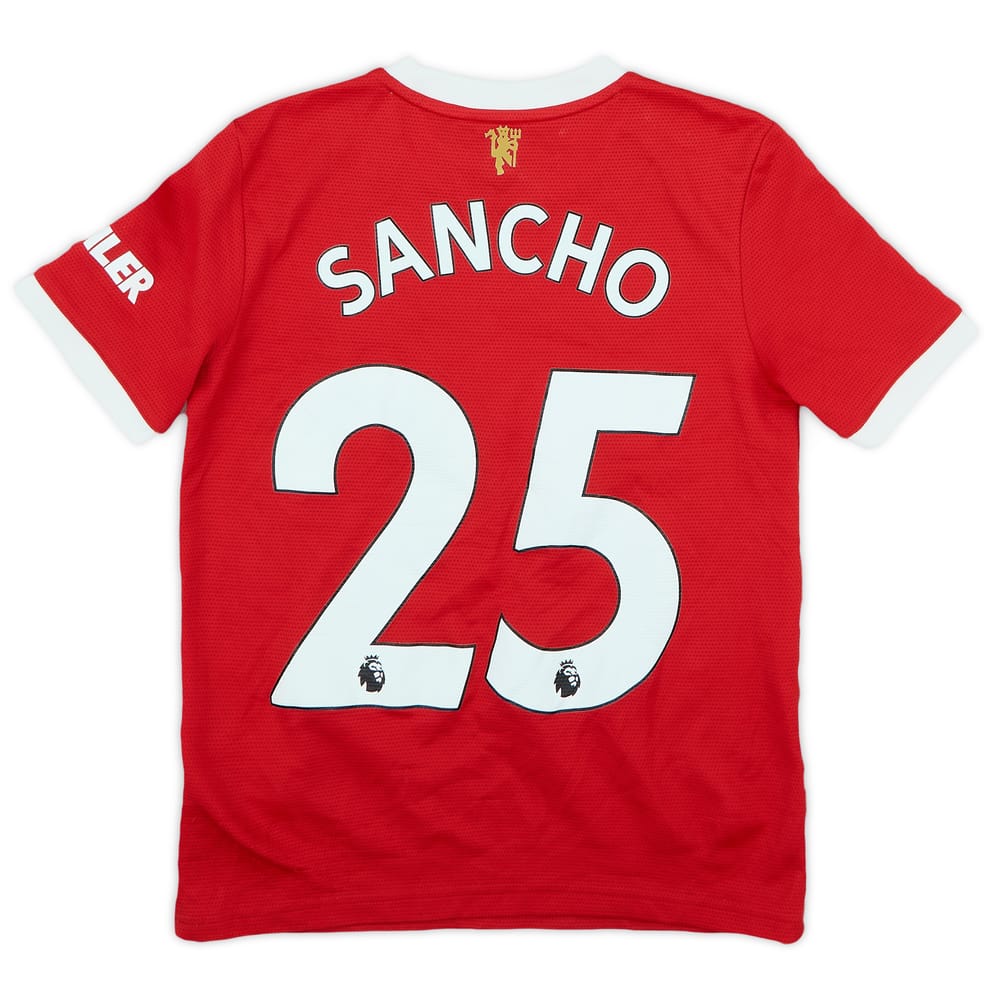 2021-22 Manchester United Home Shirt Sancho #25 - 7/10 - (M.Boys)